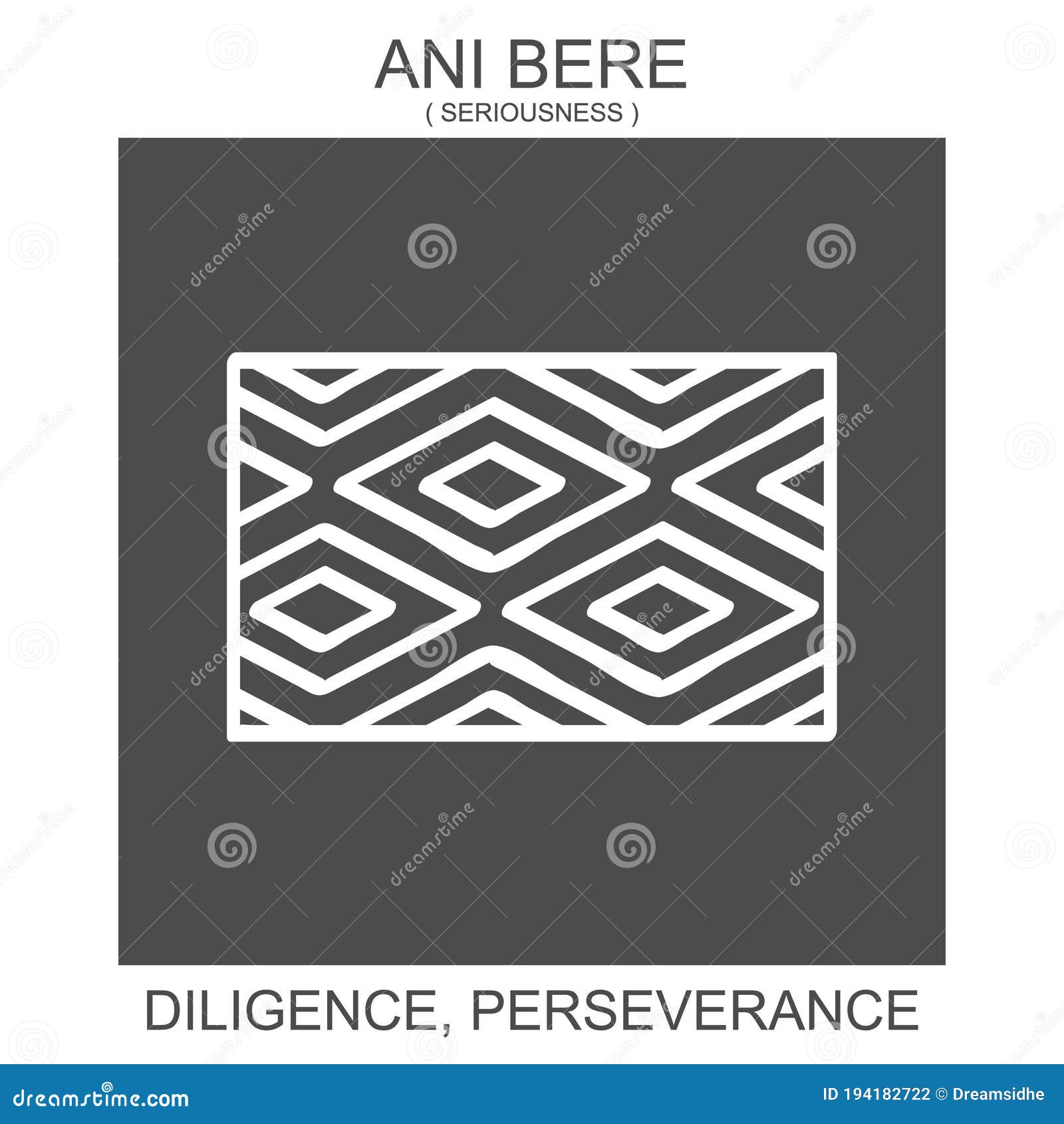Icon with African Adinkra Symbol Ani Bere. Symbol of Diligence and ...