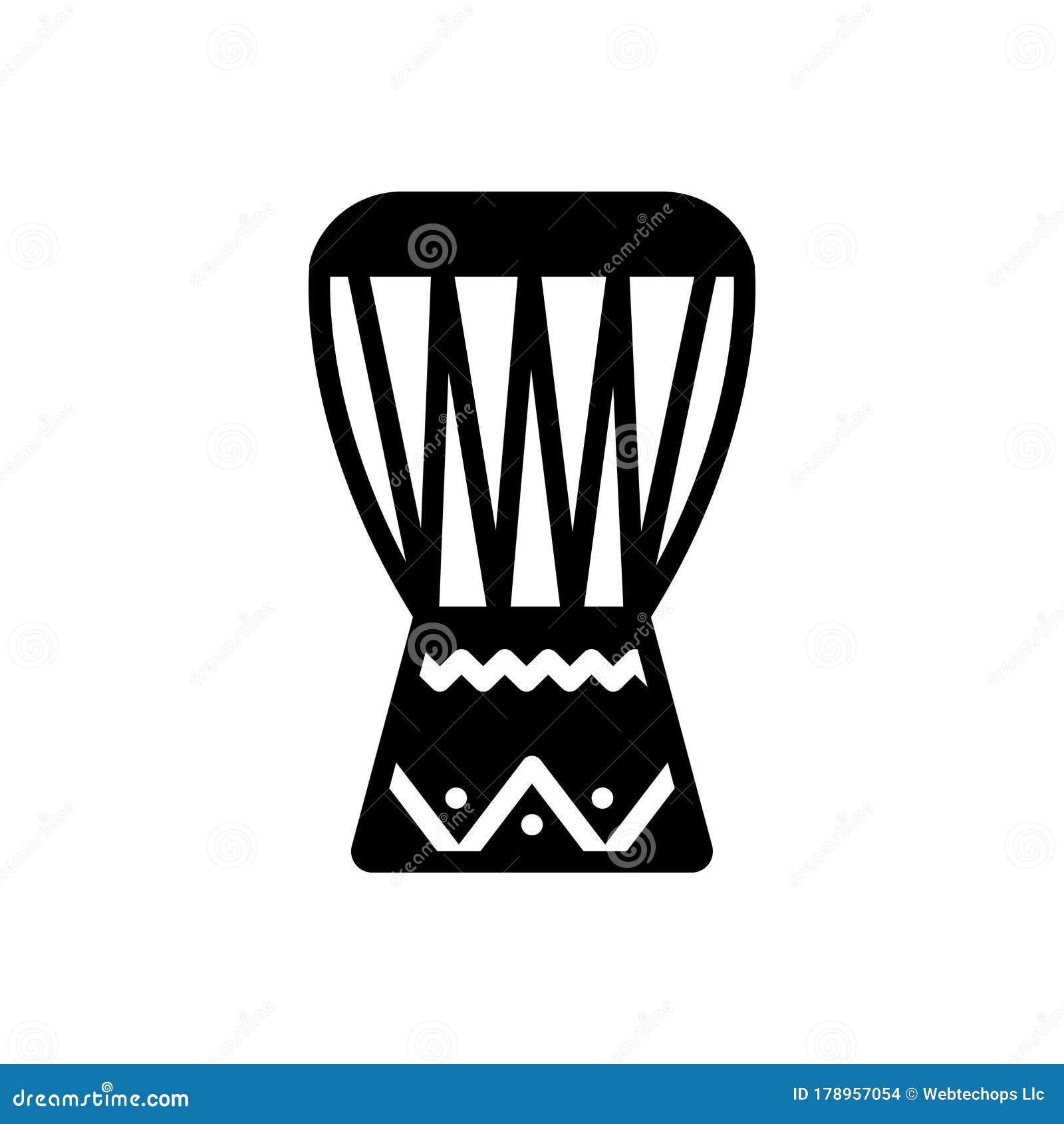 Black Solid Icon for African Drum, Instrument and Equipment Stock ...