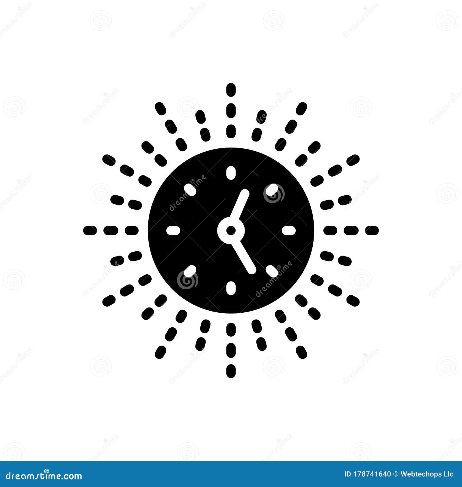 Black Solid Icon for Afternoon, Time and Clock Stock Vector ...