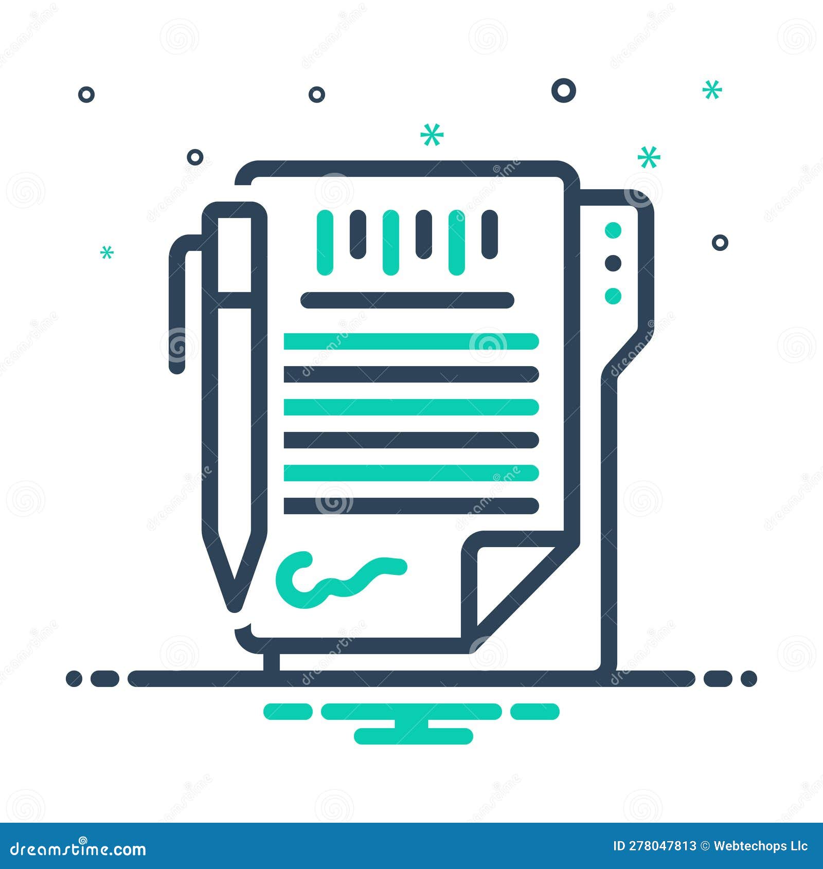 Mix Icon for Agreement, Contract and Paper Stock Vector - Illustration ...