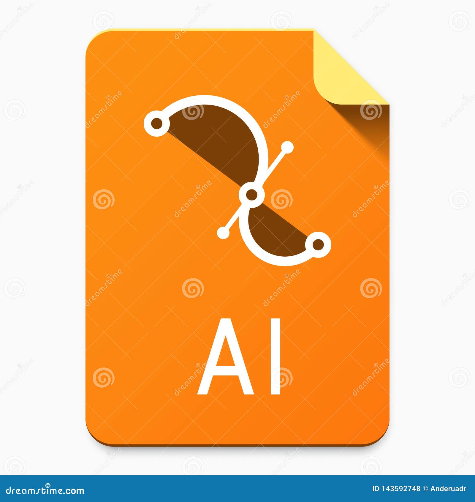 AI Flat Style File Type Pictogram Stock Vector - Illustration of handle ...