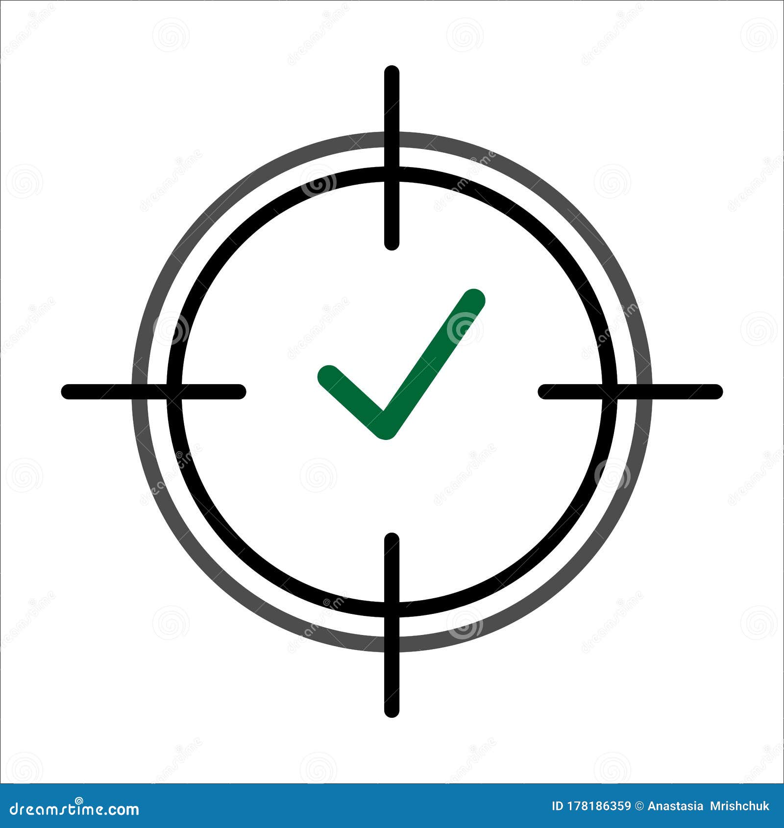 The Icon is Aimed at the Correct Tick. Vector Illustration Stock ...