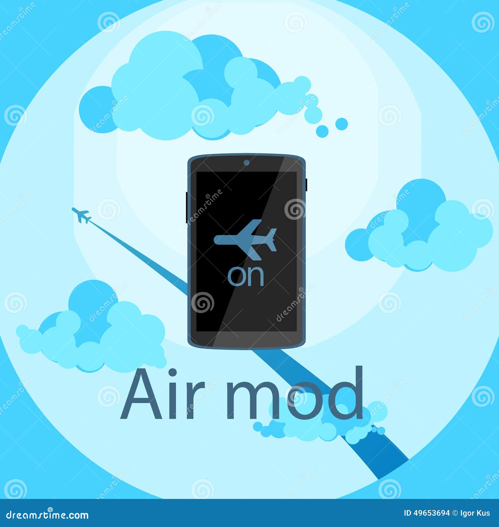 Icon air mod on on device stock vector. Illustration of blue - 49653694