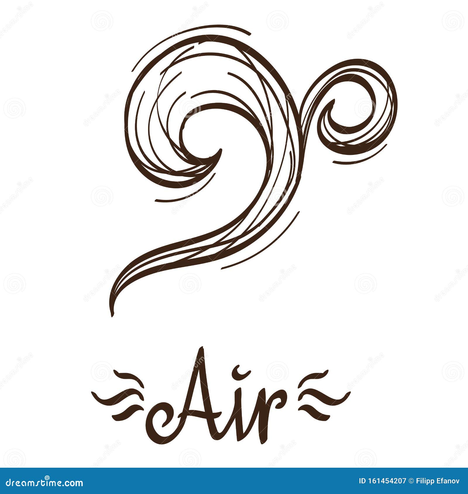 Icon Air in the Style of Hand-drawing. Sketch Magical Elements Stock ...
