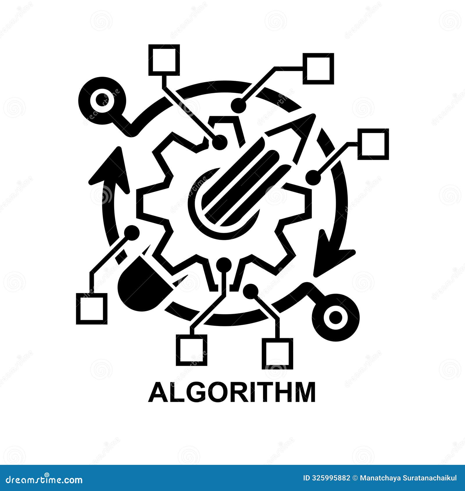 Algorithm Icon. Algorithm Api Software Isolated On Background Vector ...