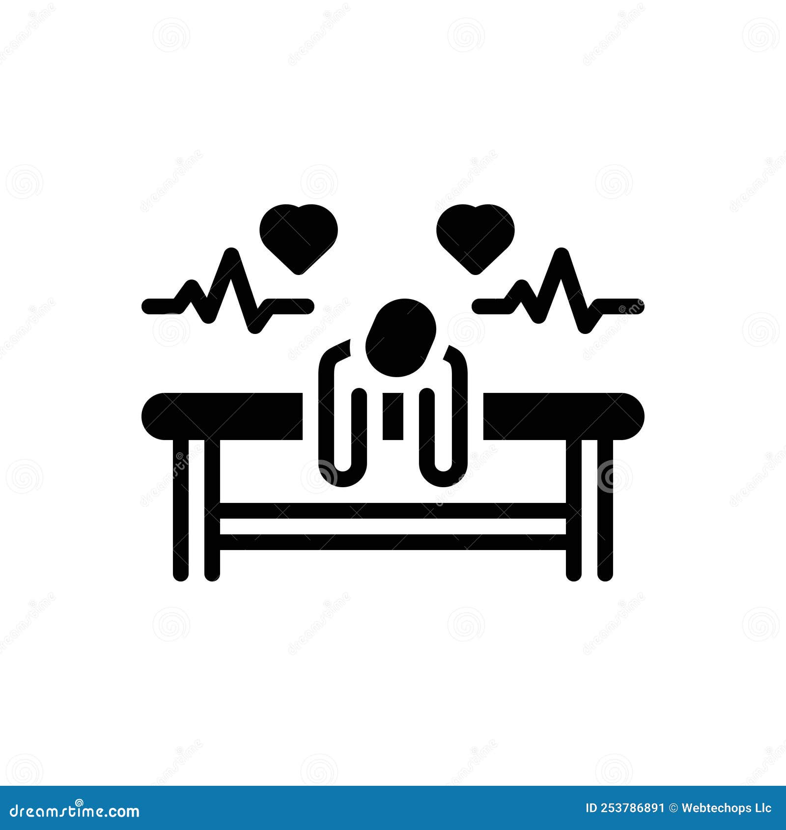 Black Solid Icon for Alive, Not Dead and Heartbeat Stock Illustration ...