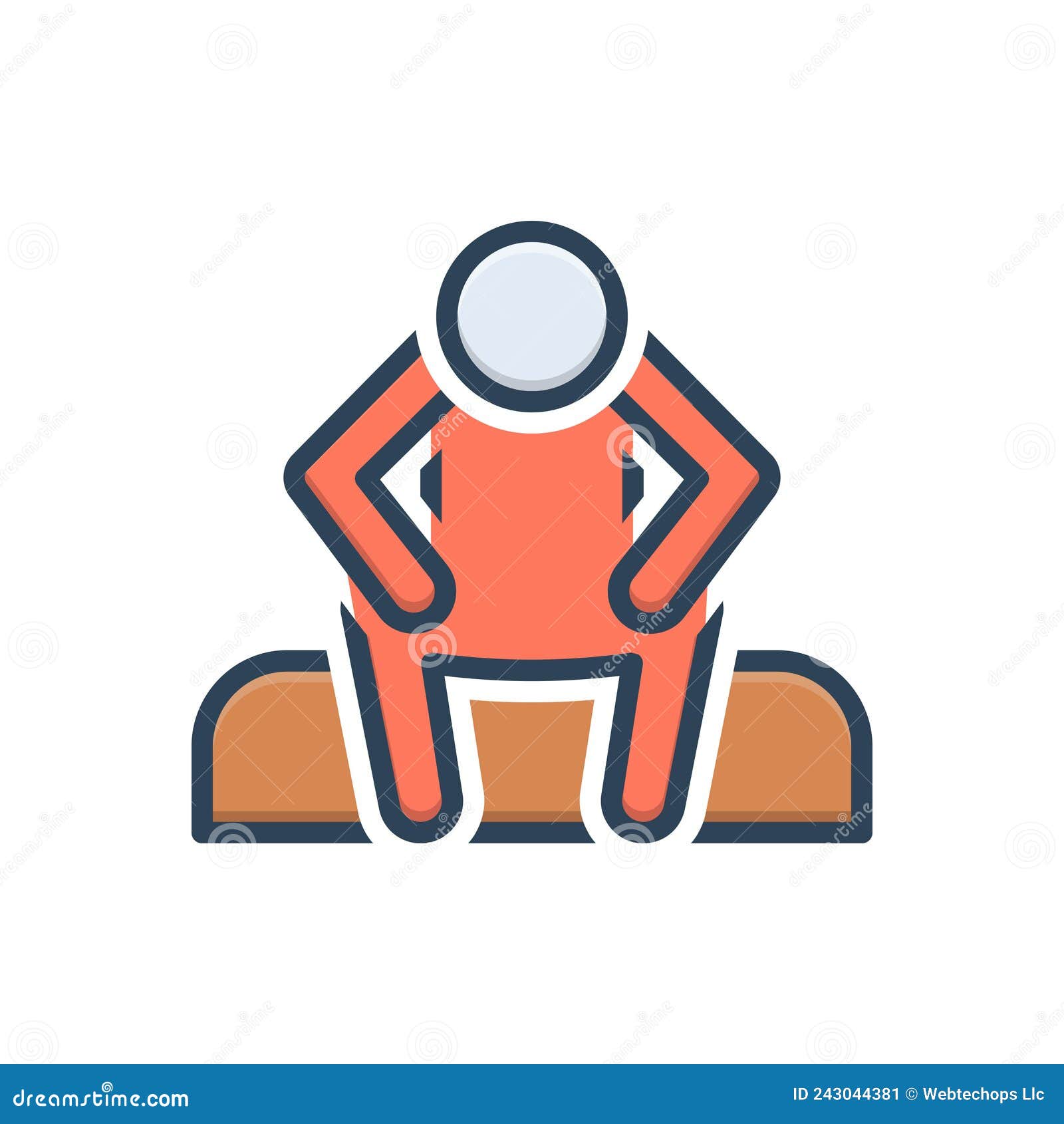 Color Illustration Icon for Alone, Lonely and only Stock Illustration ...