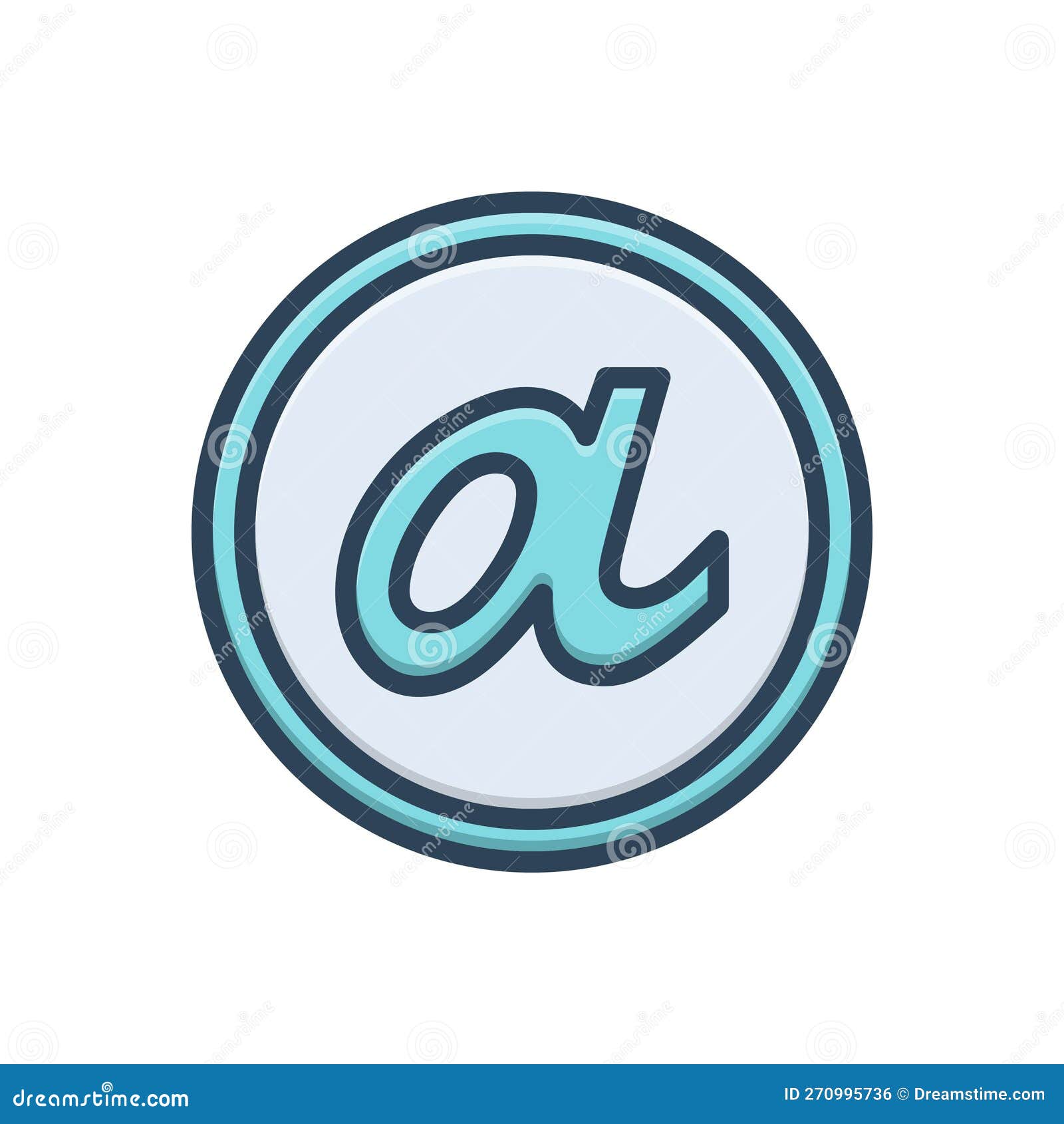 Alpha Letter Outline Icon Cartoon Vector | CartoonDealer.com #131211881