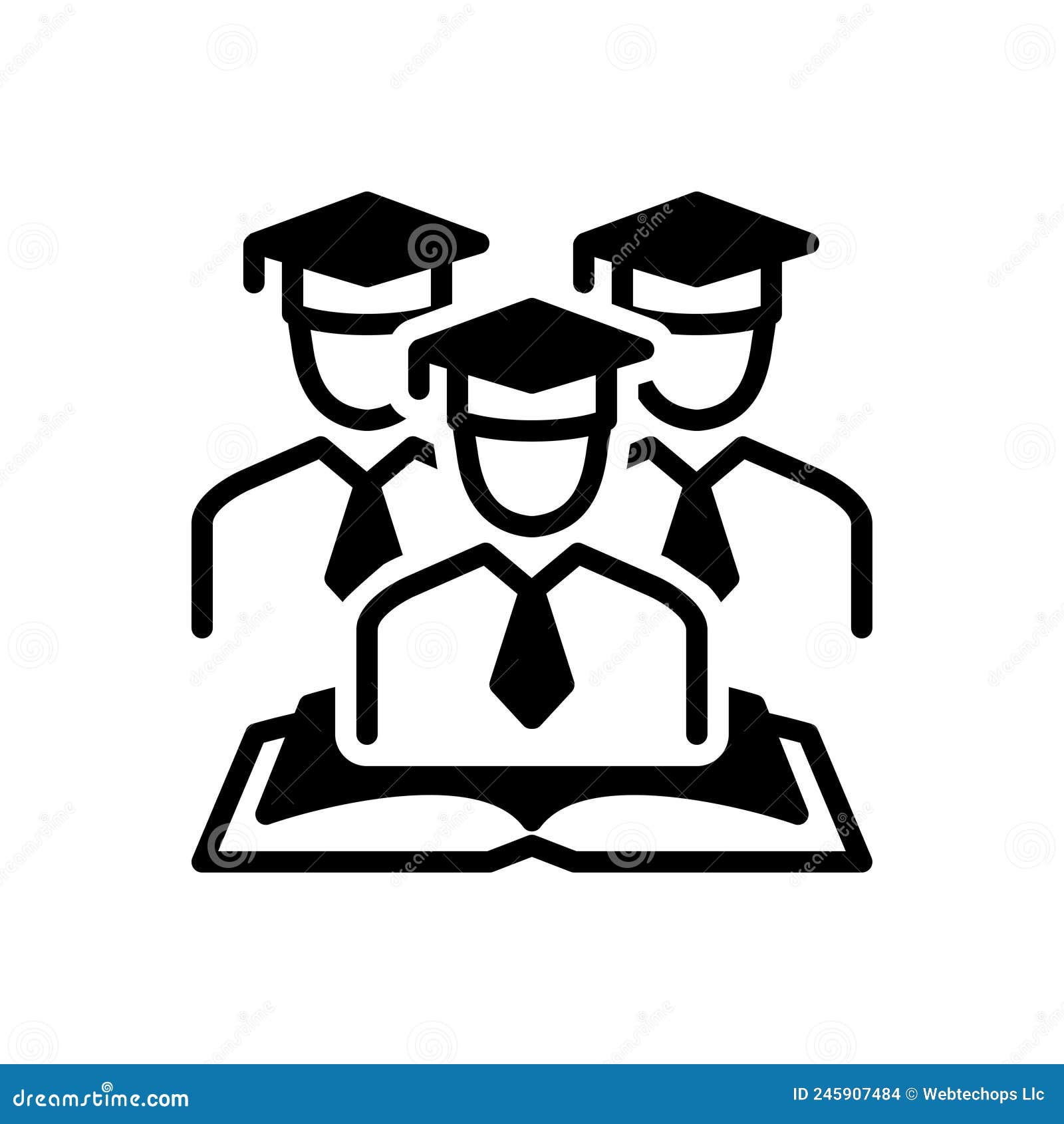 Black Solid Icon for Alumni, Old Grad and Postgraduate Stock Vector ...