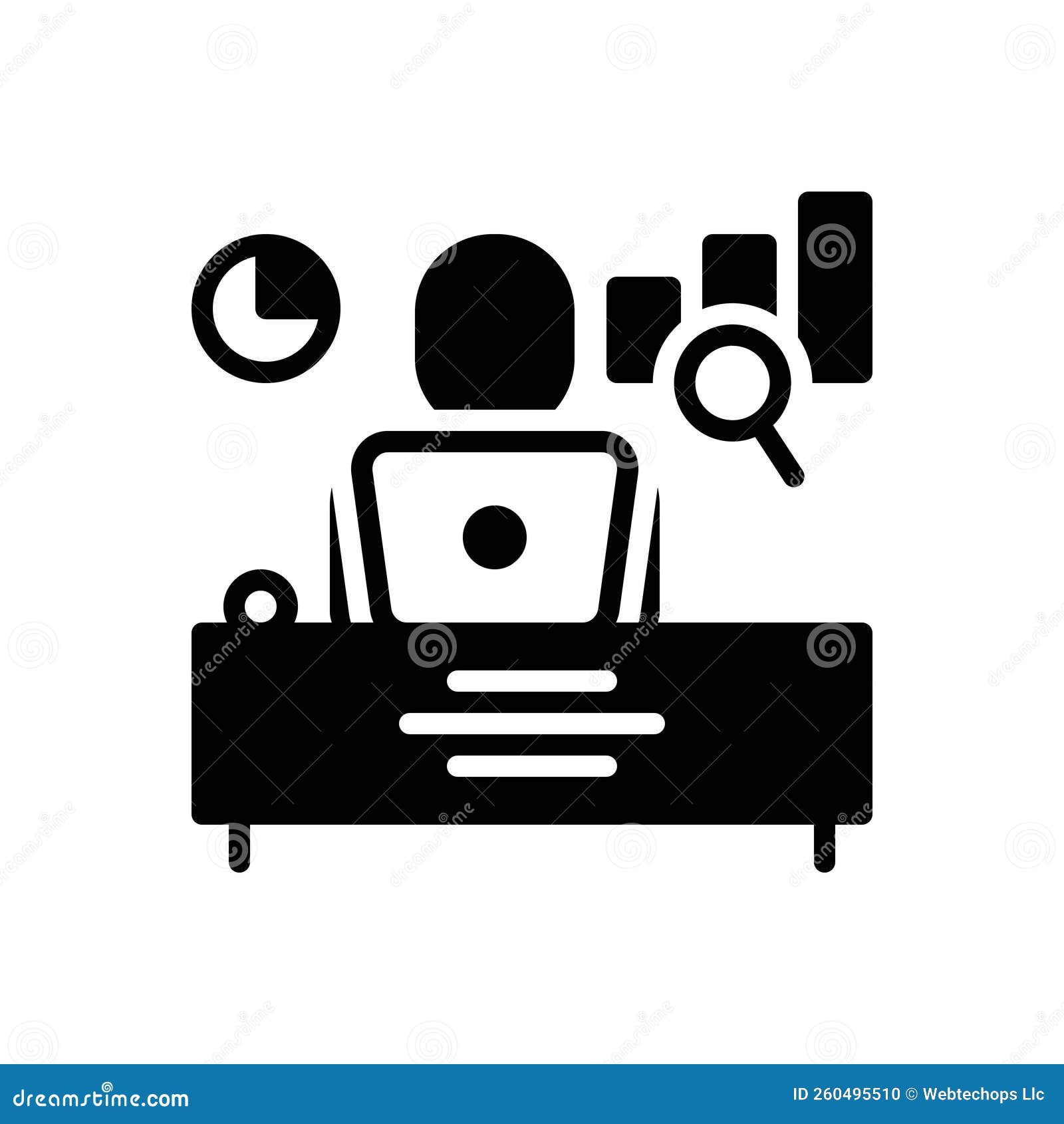 Black Solid Icon for Analyst, Analyzer and Dialytic Stock Vector ...