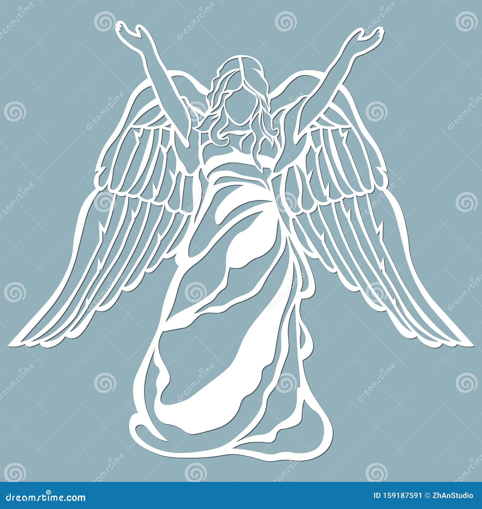 The Icon, An Angel Pattern, Held Up His Hands. Template For Laser ...