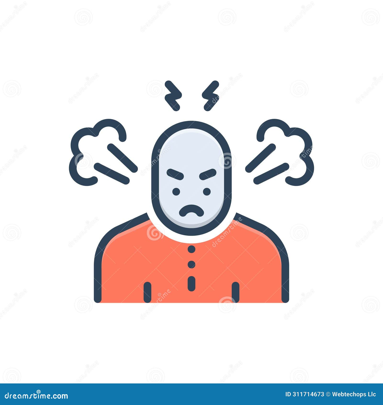 Color Illustration Icon for Anger, Furious and Man Stock Vector ...