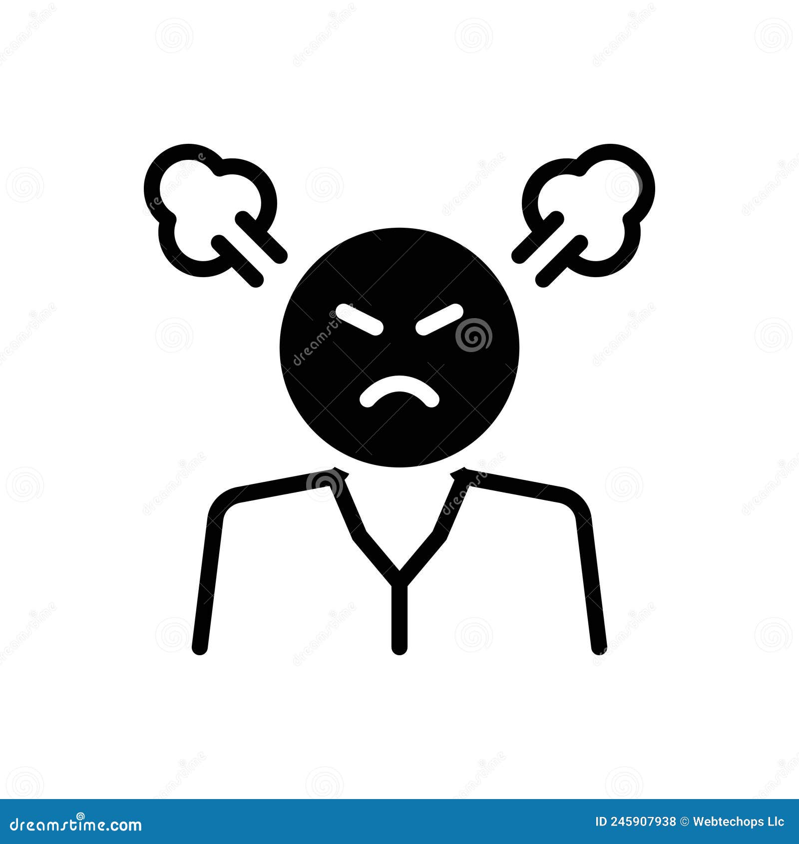 Black Solid Icon for Angry, Smoke and Ireful Stock Vector ...