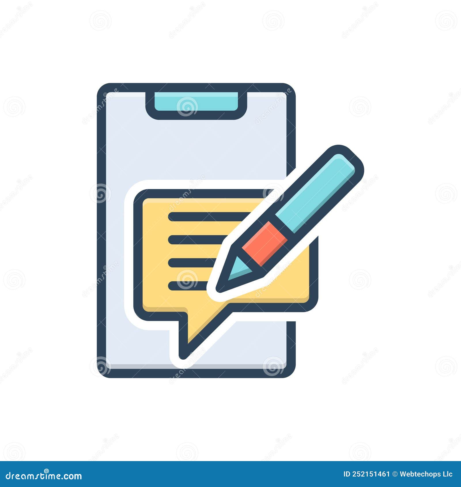 Color Illustration Icon for Annotated, Message and Report Stock Vector ...