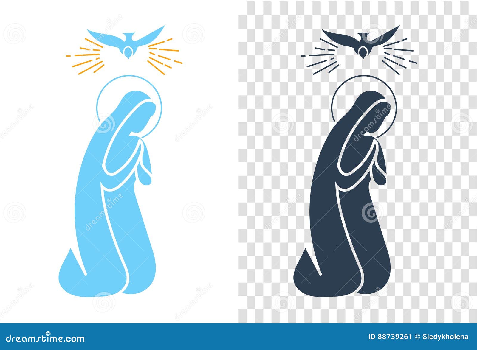 Icon Annunciation Virgin Mary Stock Illustration - Illustration of logo ...
