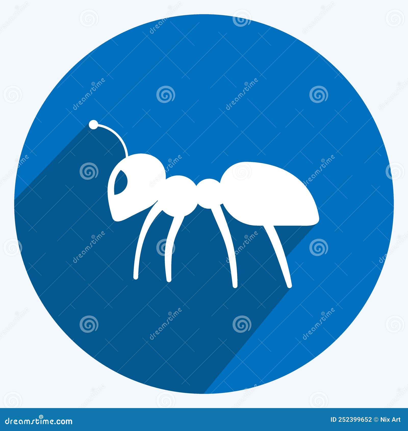 Icon Ant 2. Suitable for Animal Symbol. Long Shadow Style. Simple ...