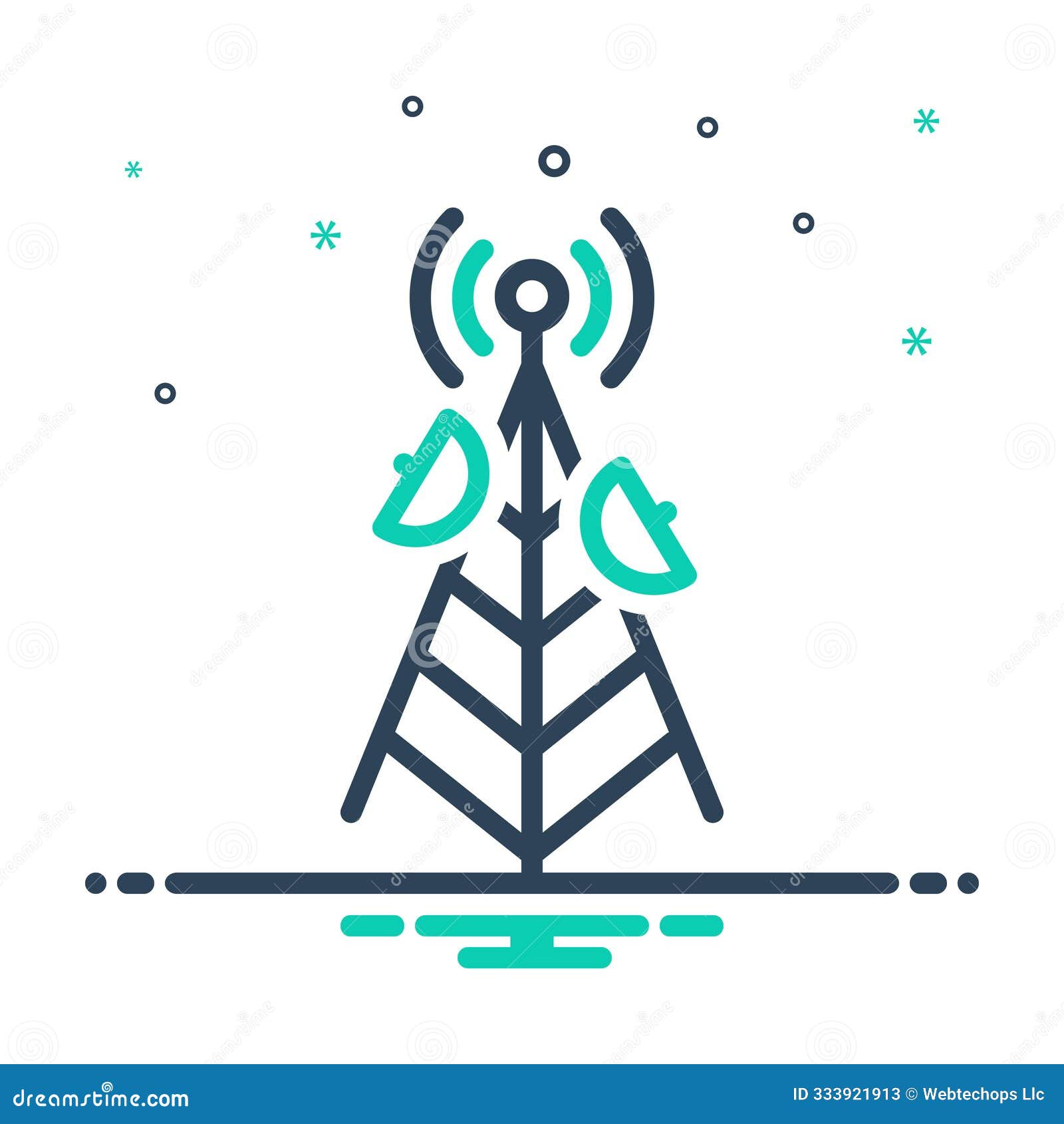Mix Icon for Antenna, Satellite and Signal Stock Illustration ...