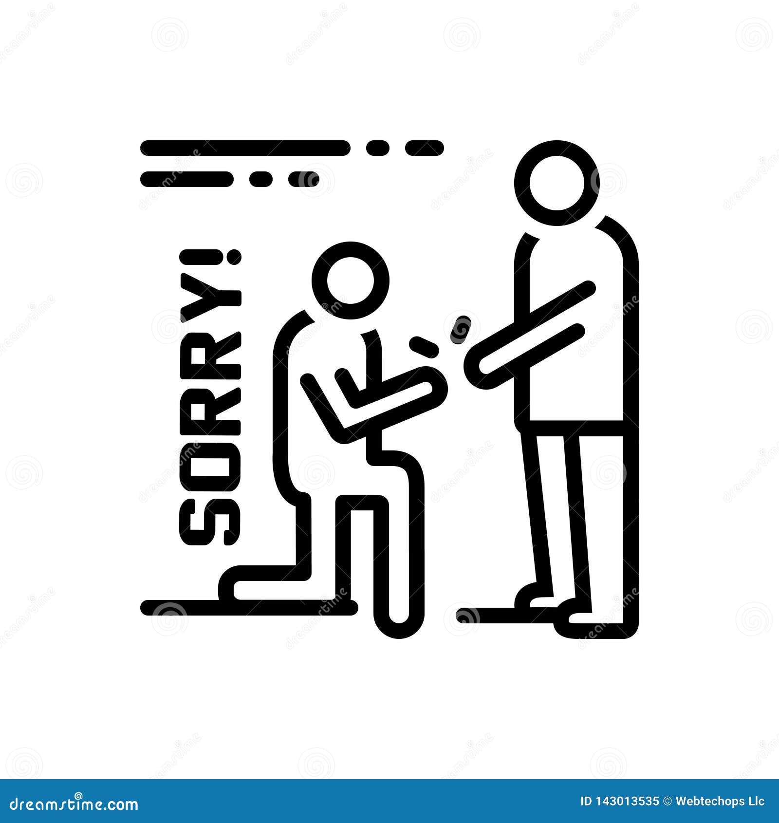 Black Line Icon for Apologize, Sorry and Guilty Stock Illustration ...