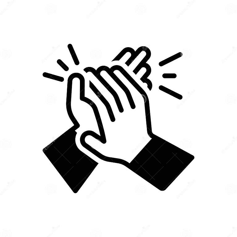 Black Solid Icon for Applause, Bravado and Clapping Stock Illustration ...
