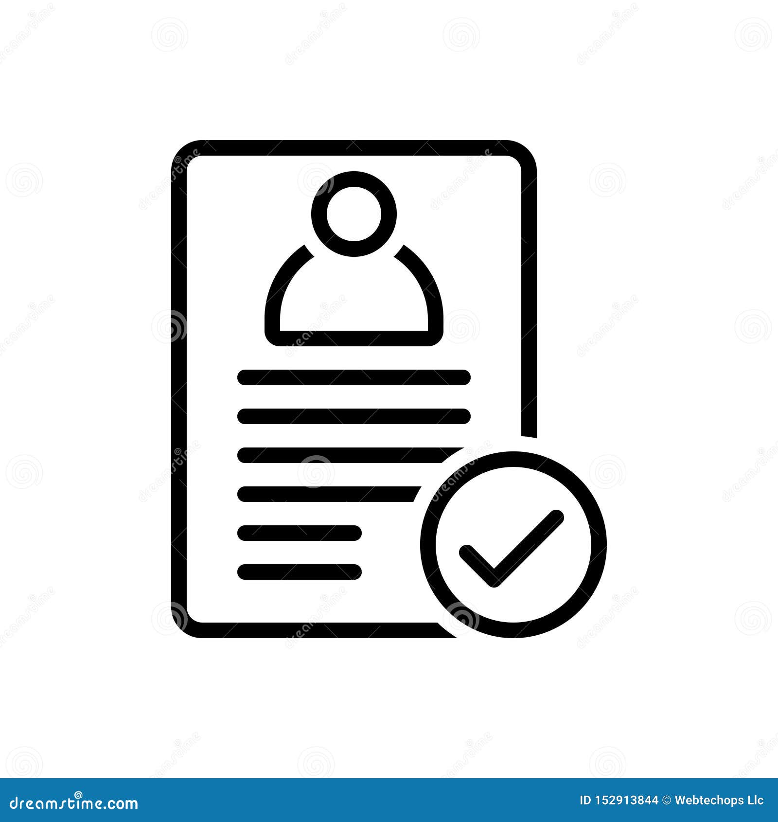 Black Line Icon for Approve, Accept and Approval Stock Illustration ...