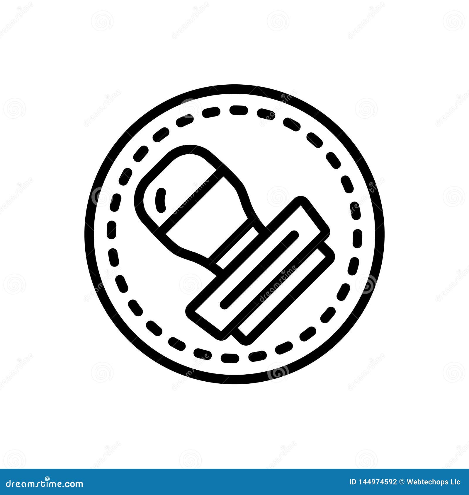 Black Line Icon for Approved, Avowed and Presume Stock Vector ...