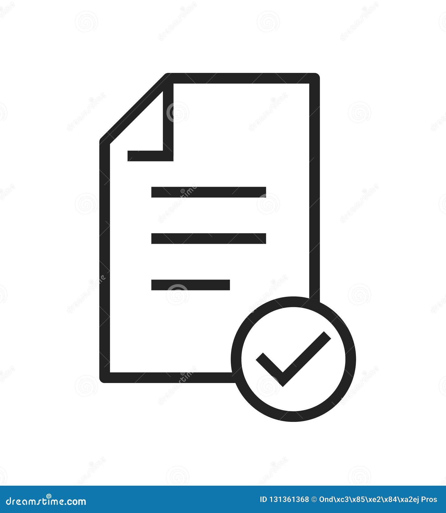Icon of Approved Document. Checklist, File, Document Stock Vector ...