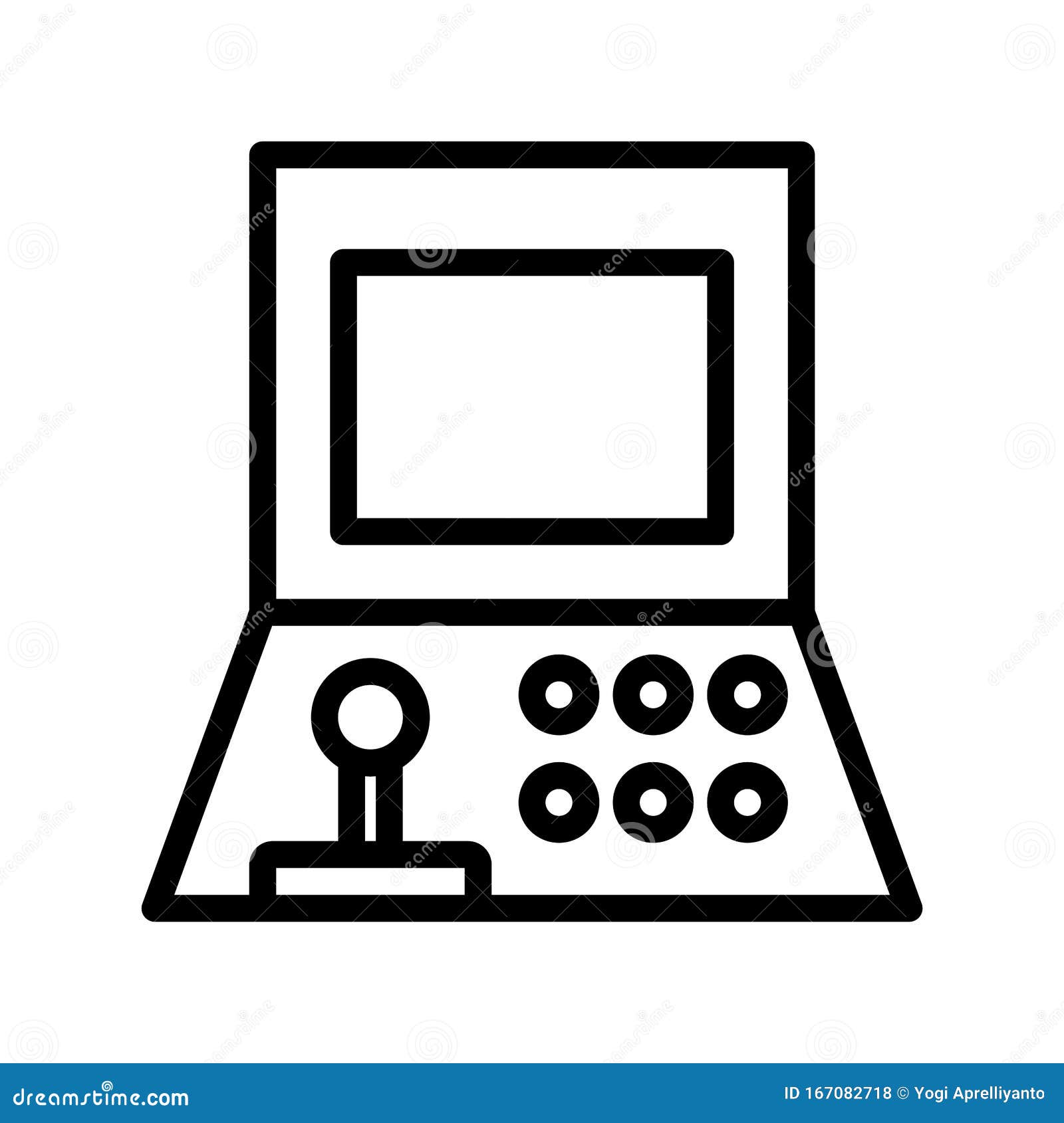 Icon Arcade Game in Outline Style. Vector Illustration and Editable ...