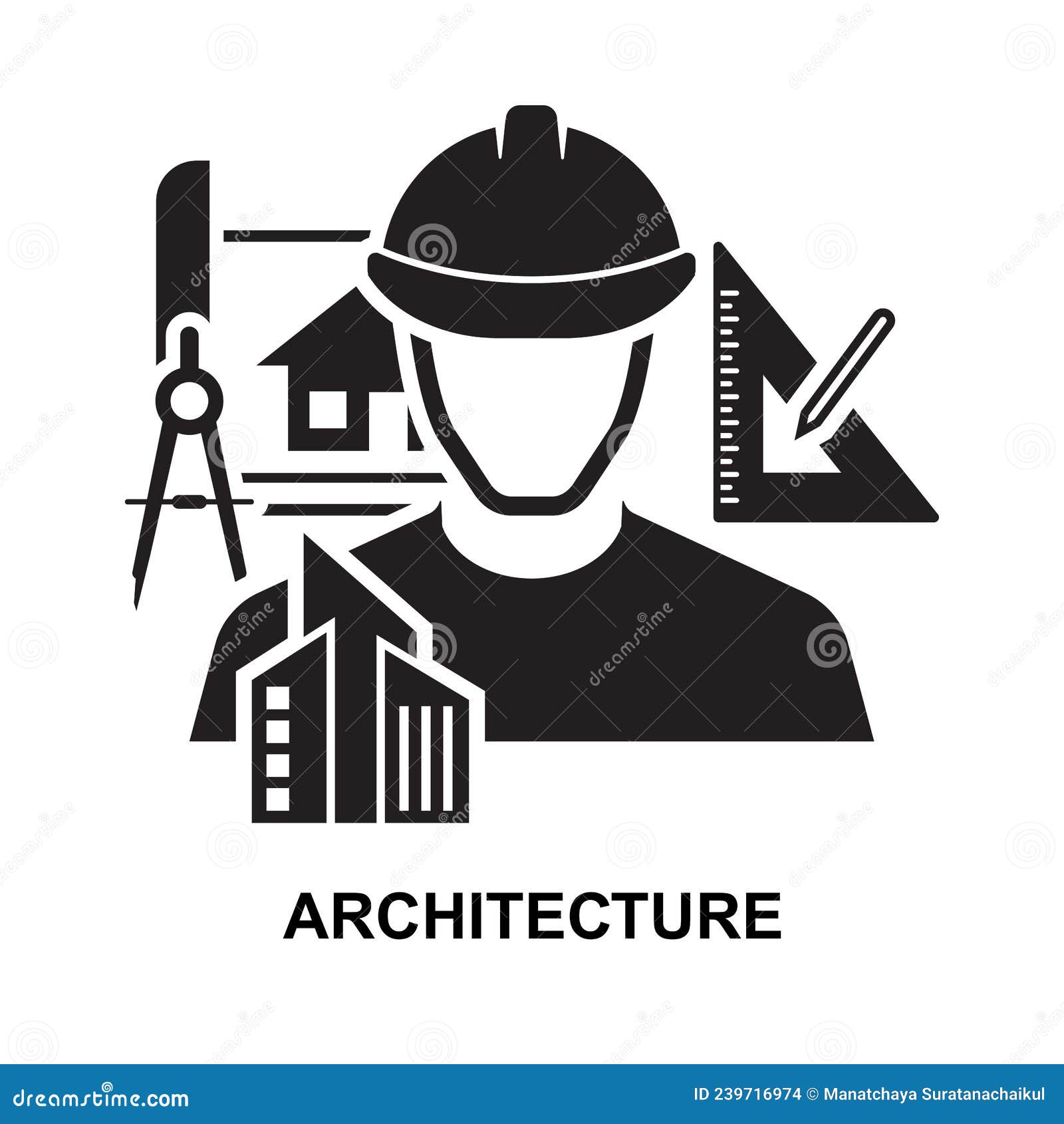 Architechture Icon Isolated on White Background Stock Vector ...