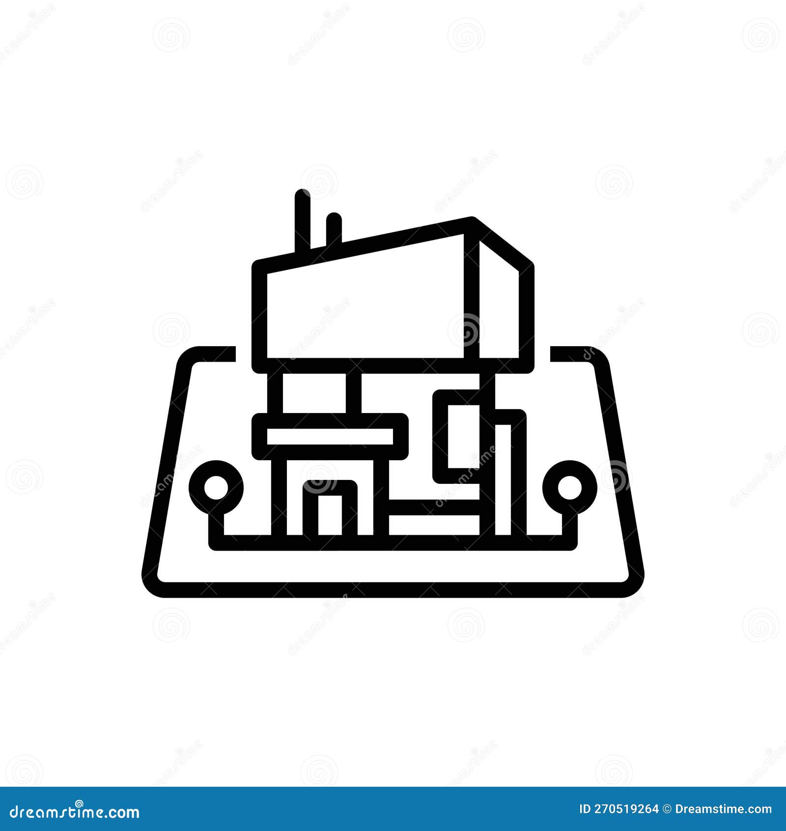 Black Line Icon for Architectural, Architectonic and Building Stock ...