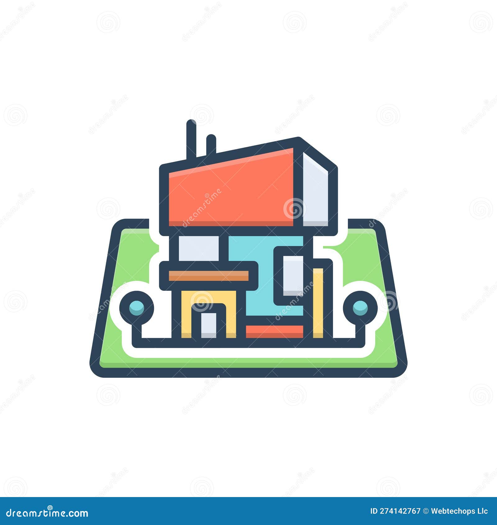 Color Illustration Icon for Architectural, Architectonic and Building ...