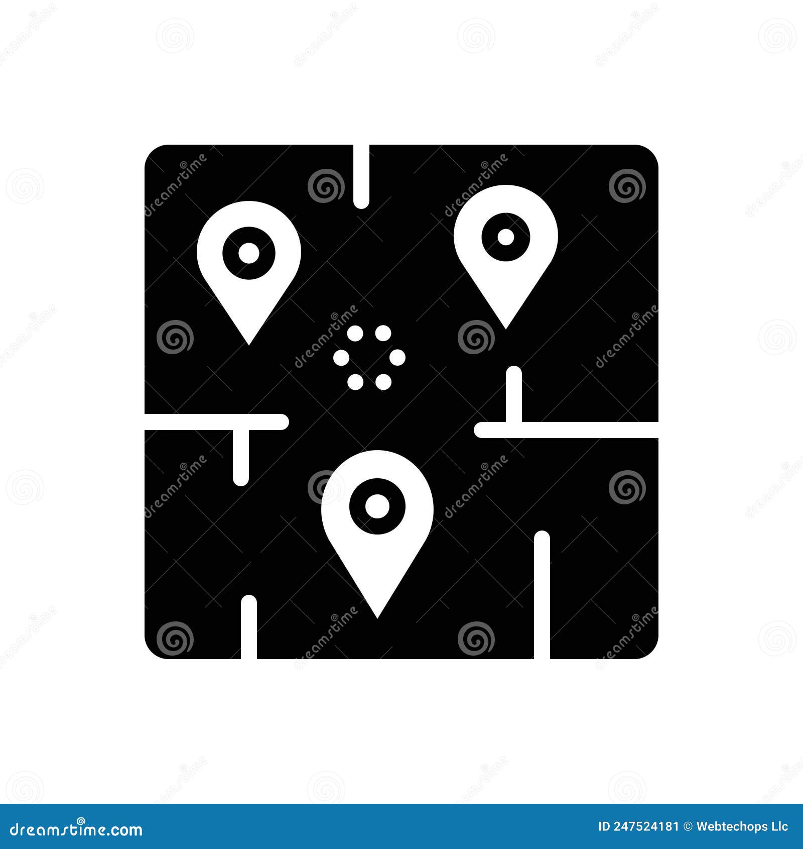 Black Solid Icon for Area, Range and Navigation Stock Vector ...