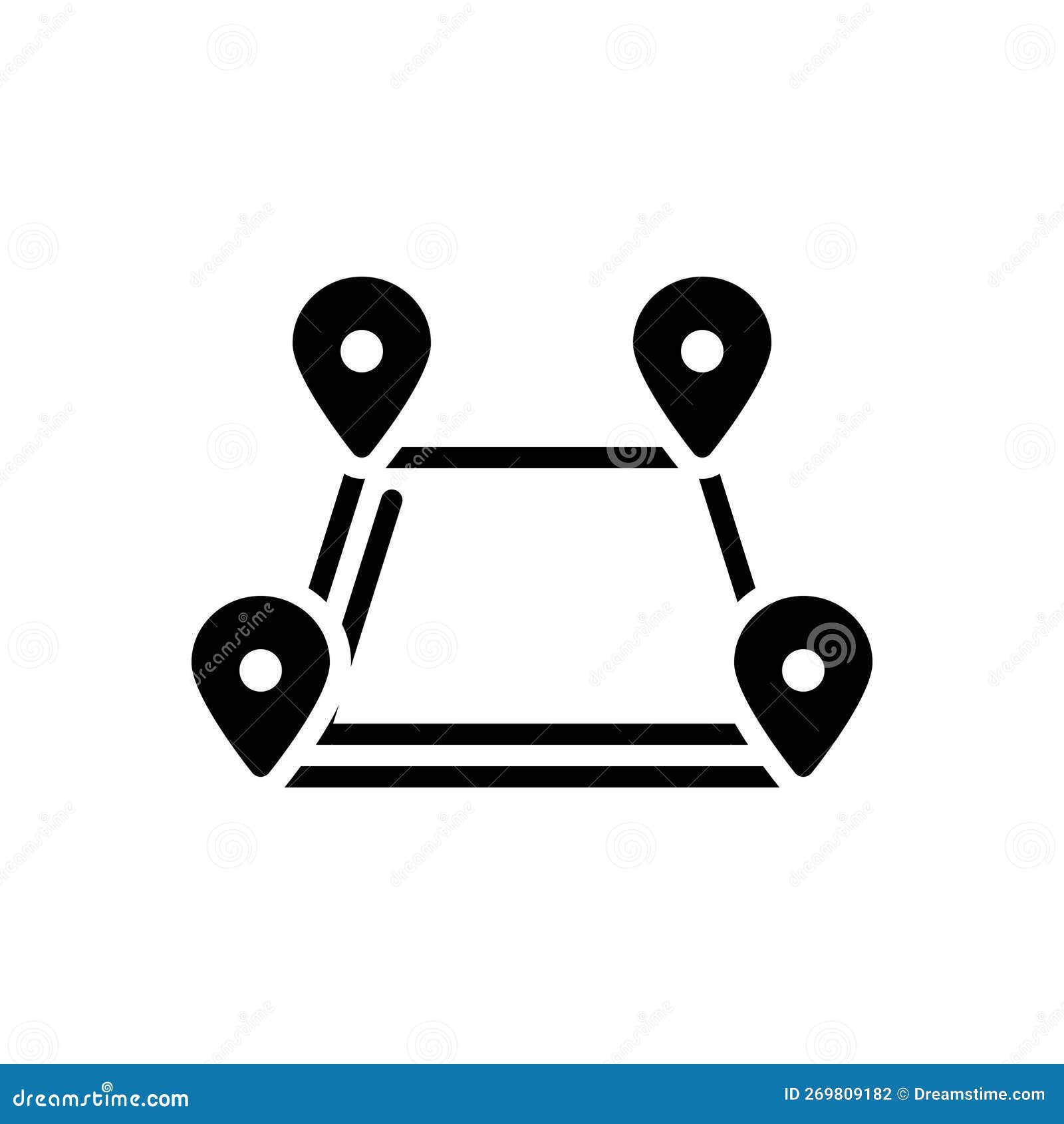 Black Solid Icon for Area, Territory and Square Stock Vector ...