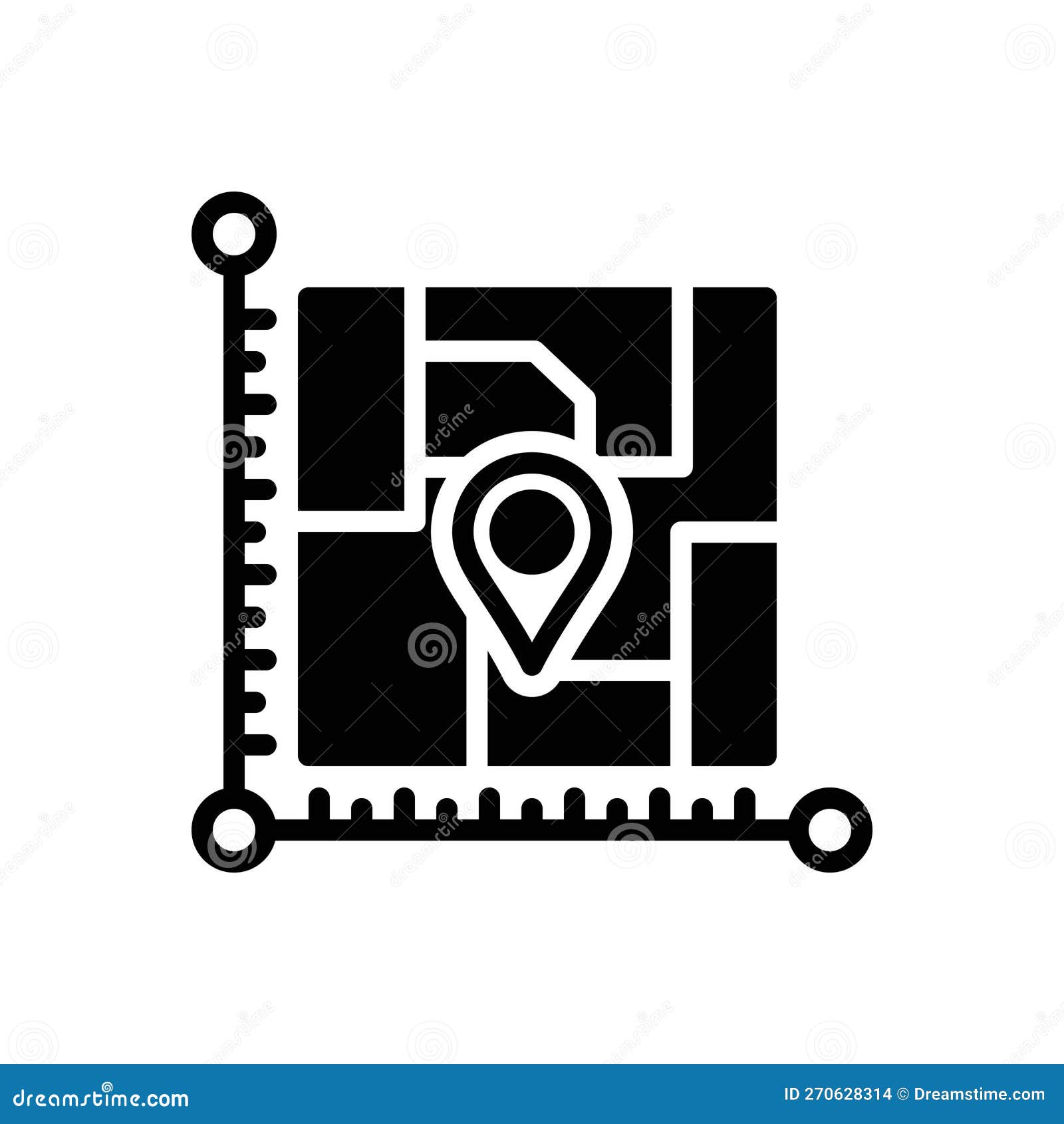 Black Solid Icon for Areas, Location and Territory Stock Vector ...