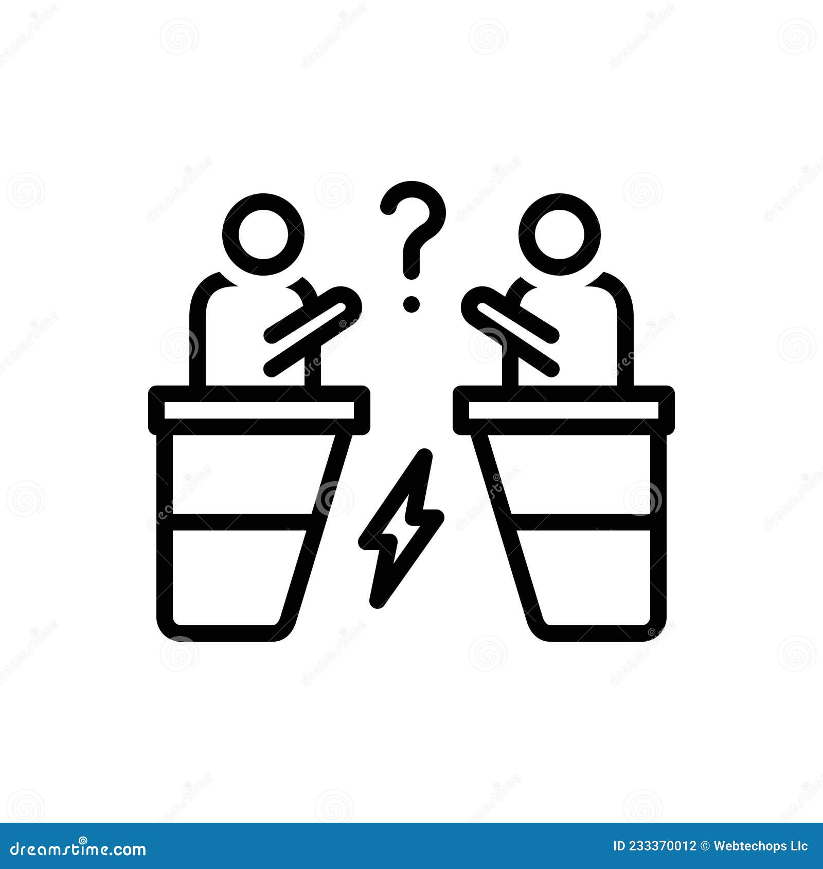 Black Line Icon for Arguments, Aggression and Conflict Stock Vector ...
