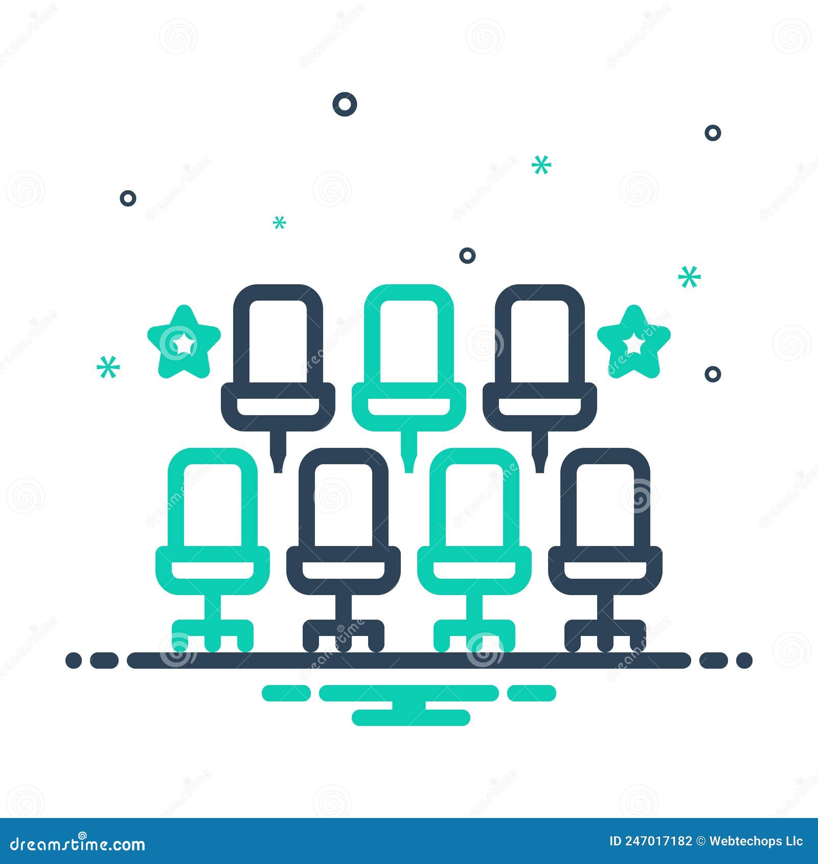 Mix Icon for Arrangement, Sitting Arrangement and Chair Stock Vector ...