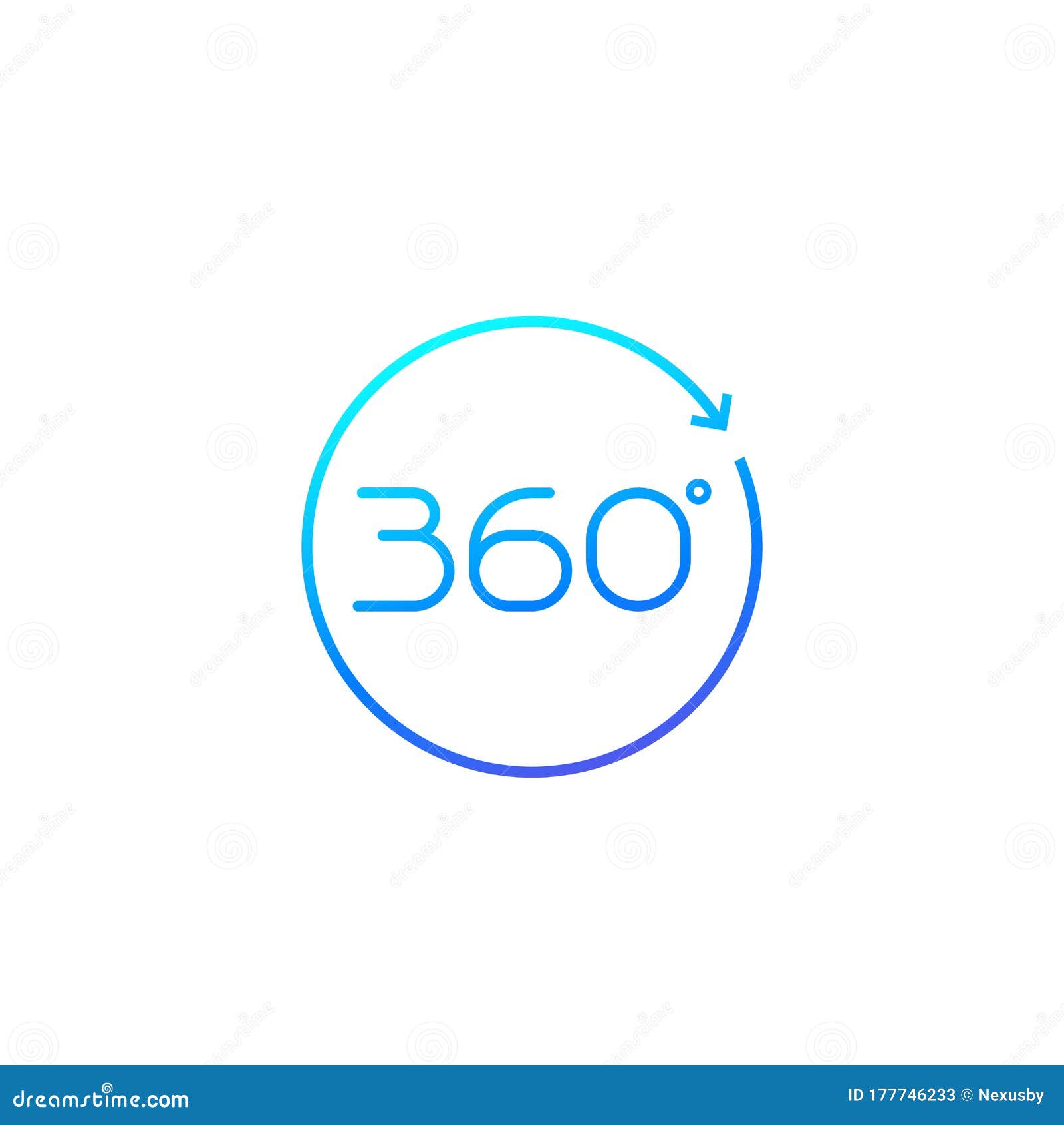 360 icon with arrow stock vector. Illustration of thin - 177746233