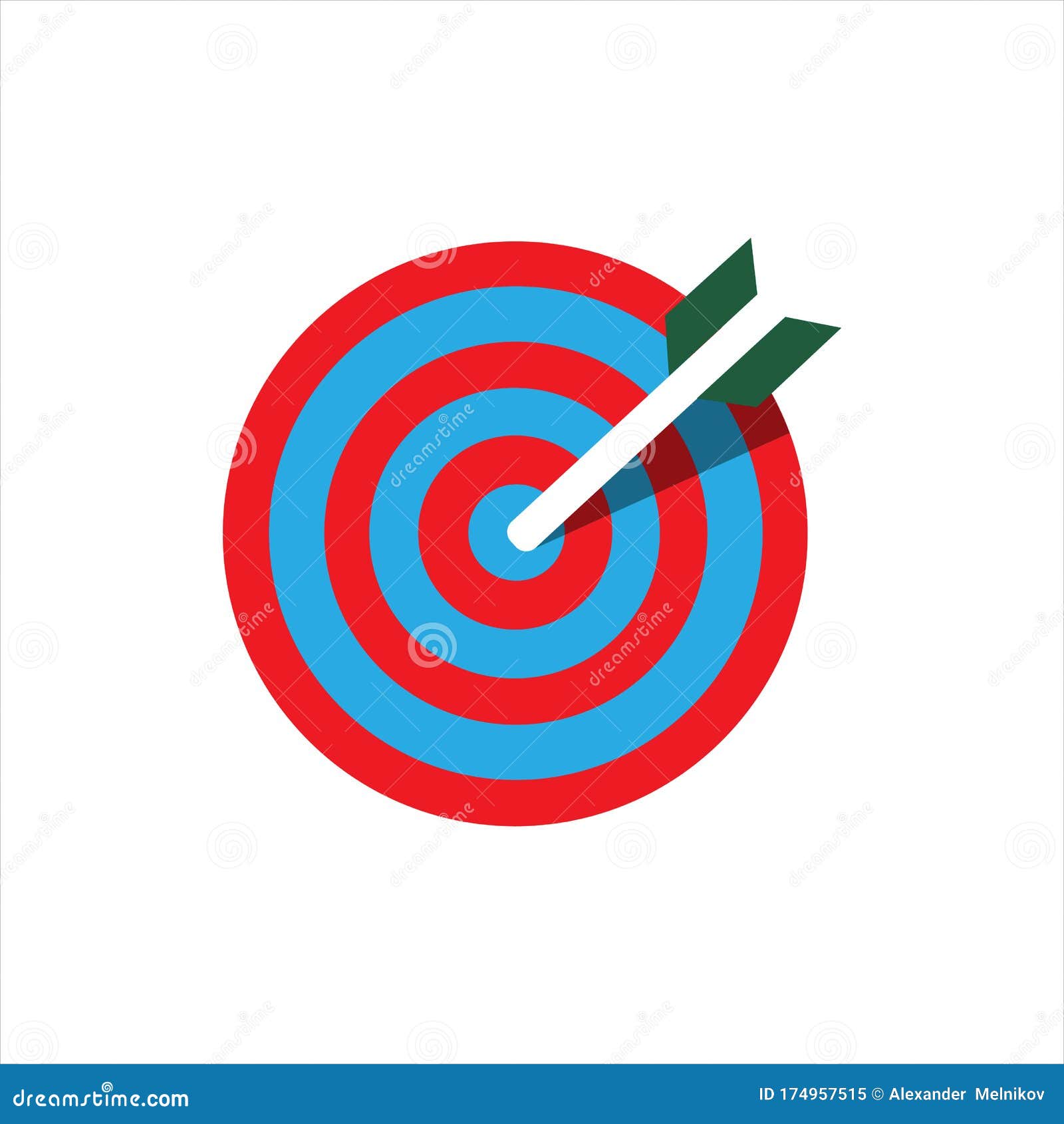 Icon of Arrow Hitting Target. Vector Illustration EPS 10 Stock Vector ...