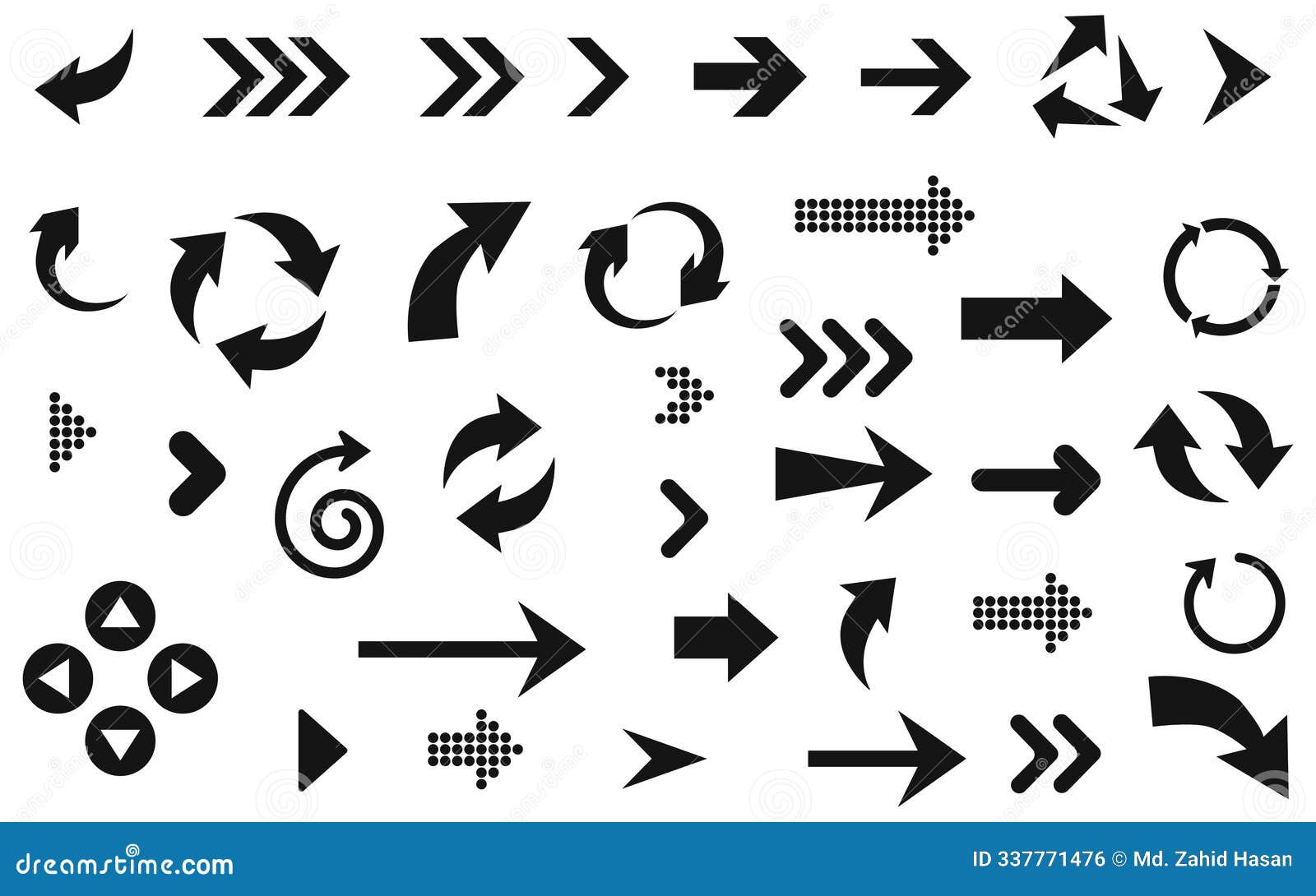 Arrow Vector Icon Button Collection Pointer Abstract Symbol Cursor ...