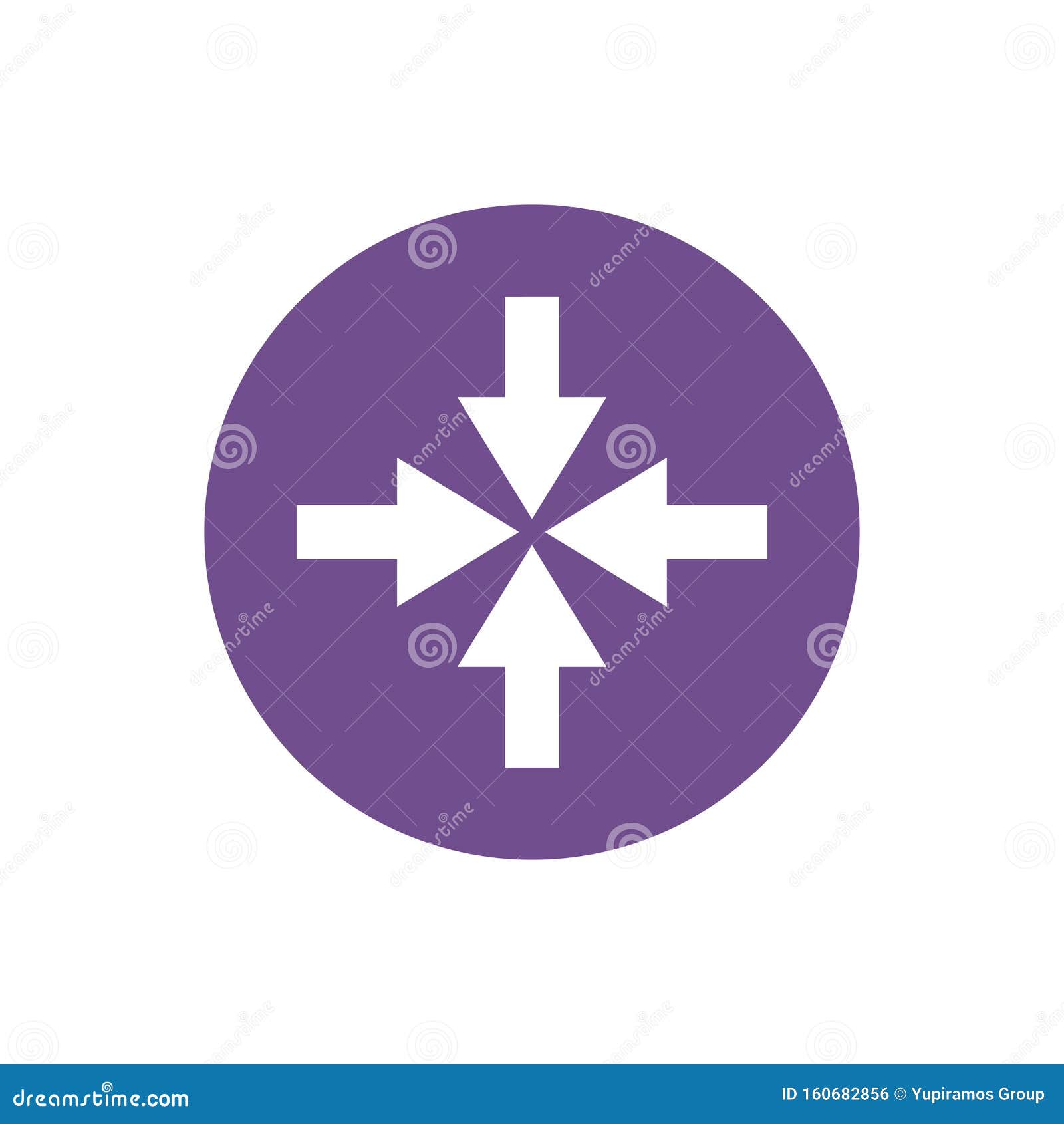 Icon Of Two Inward Arrows In Color Circle Vector Illustration ...