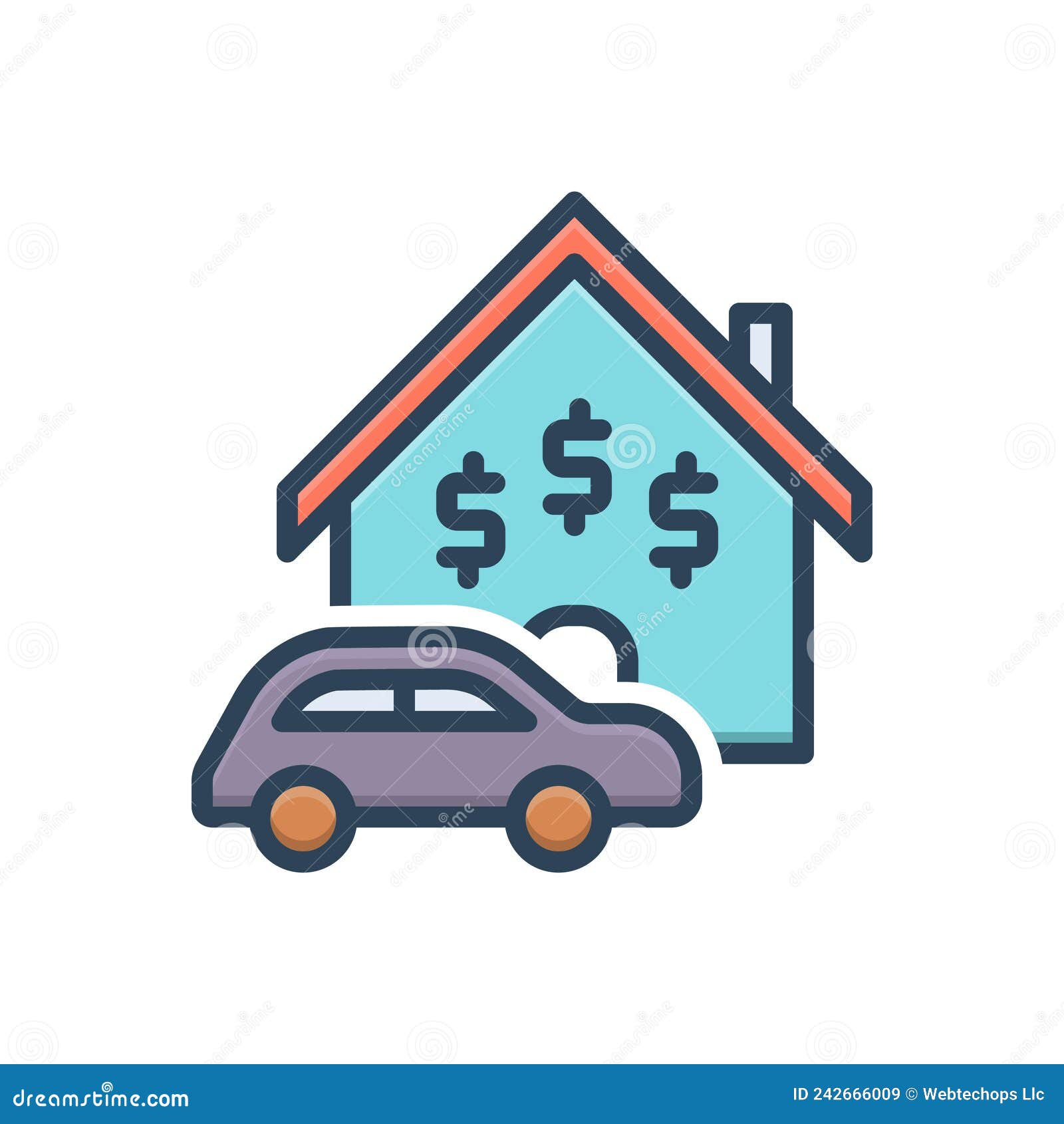 Color Illustration Icon for Assets, Property and Wealth Stock Vector ...