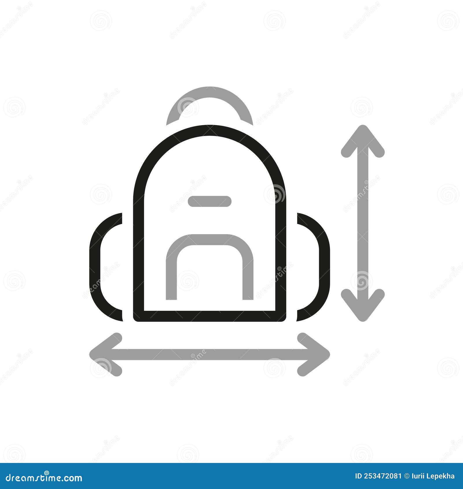 Backpack Size. Baggage Scale. Selection Of Hiking Equipment. For Travel ...