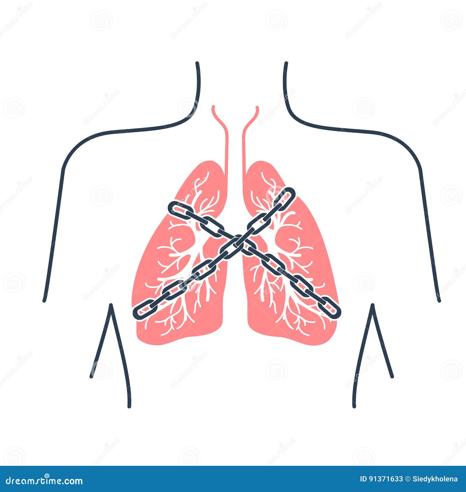 Icon asthma chain-bound stock illustration. Illustration of ...