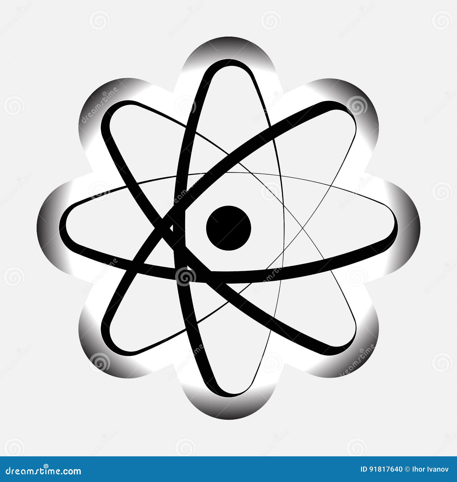 Icon Atom Model of the Atom, Atomic Symbo Stock Vector - Illustration ...