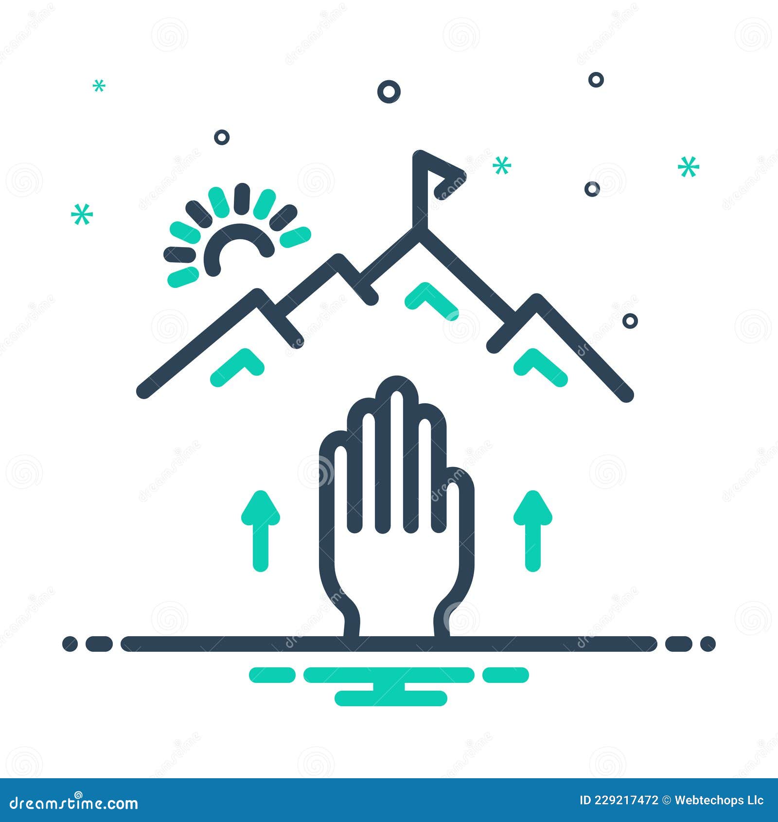 Mix Icon for Attempt, Effort and Mountain Stock Vector - Illustration ...