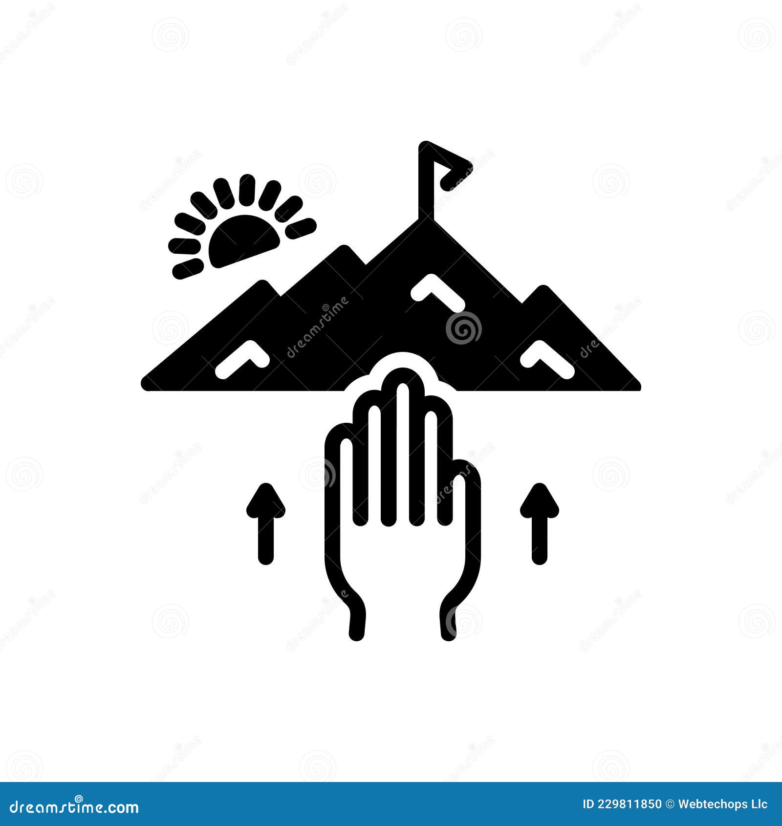 Black Solid Icon for Attempt, Effort and Struggle Stock Vector ...