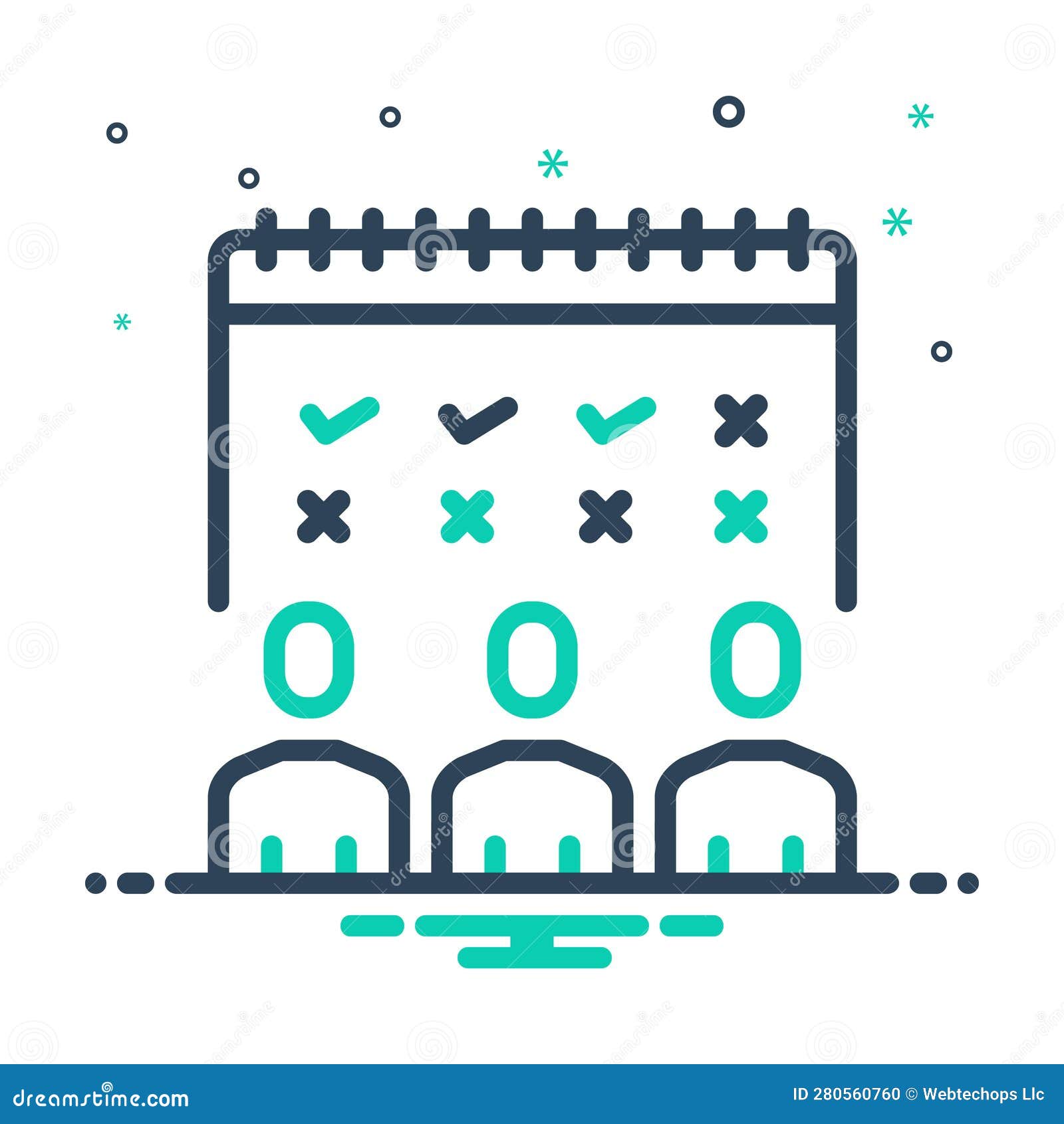 Mix Icon for Attended, Presence and Checklist Stock Vector ...