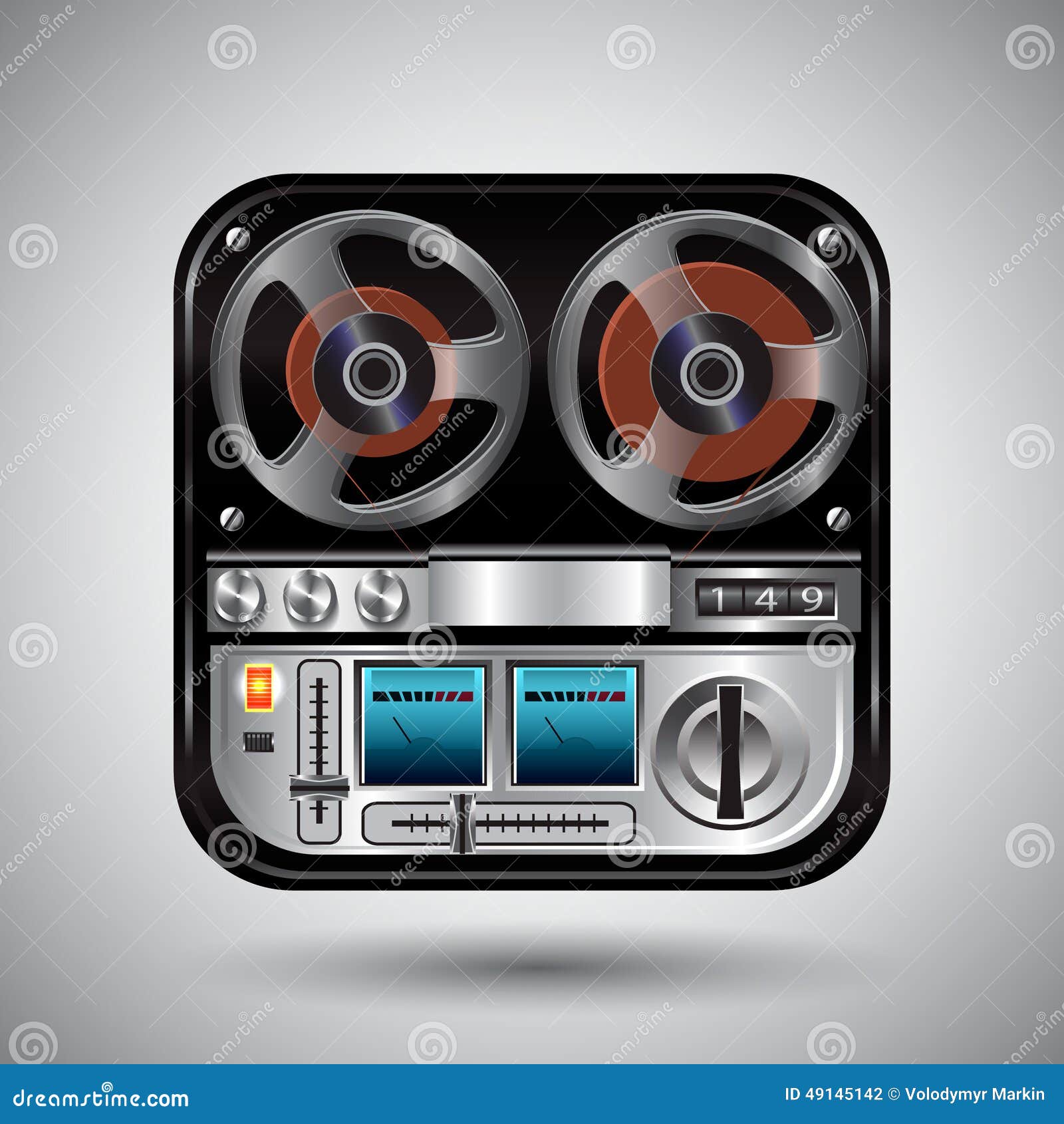 Icon for audio recorder. stock vector. Illustration of realistic - 49145142