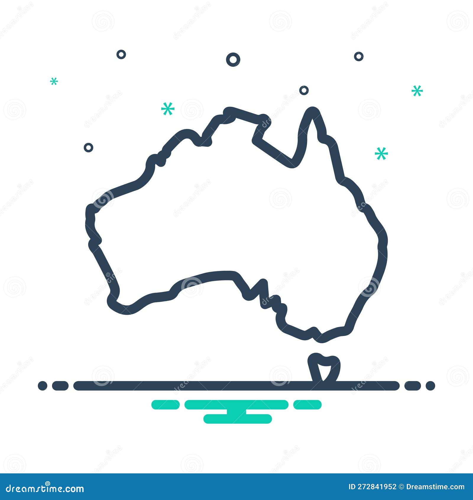 Mix Icon For Aus, Map And Australia Vector Illustration | CartoonDealer ...