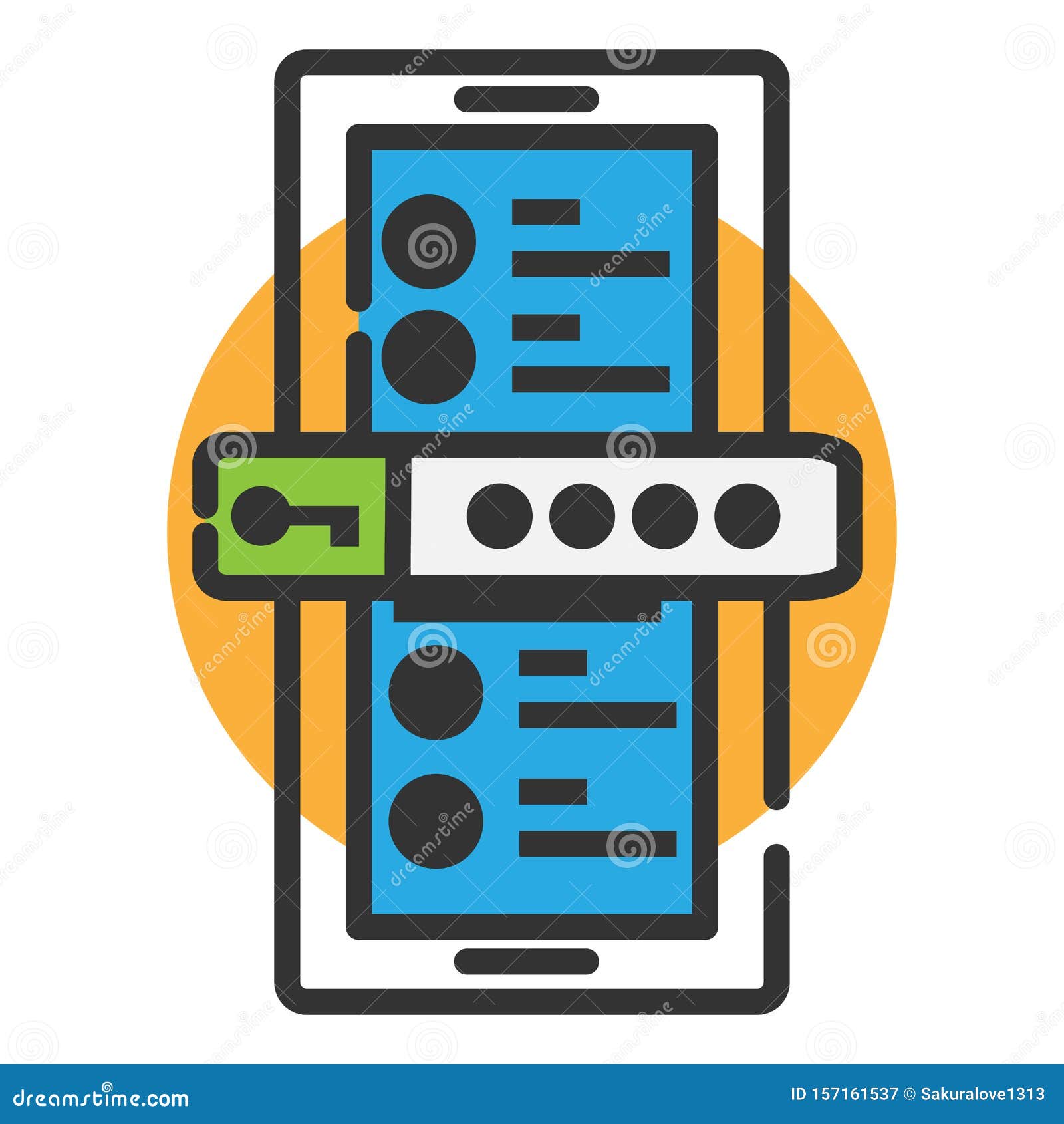 Icon of Authentication on Phone. Password Input Field Stock ...