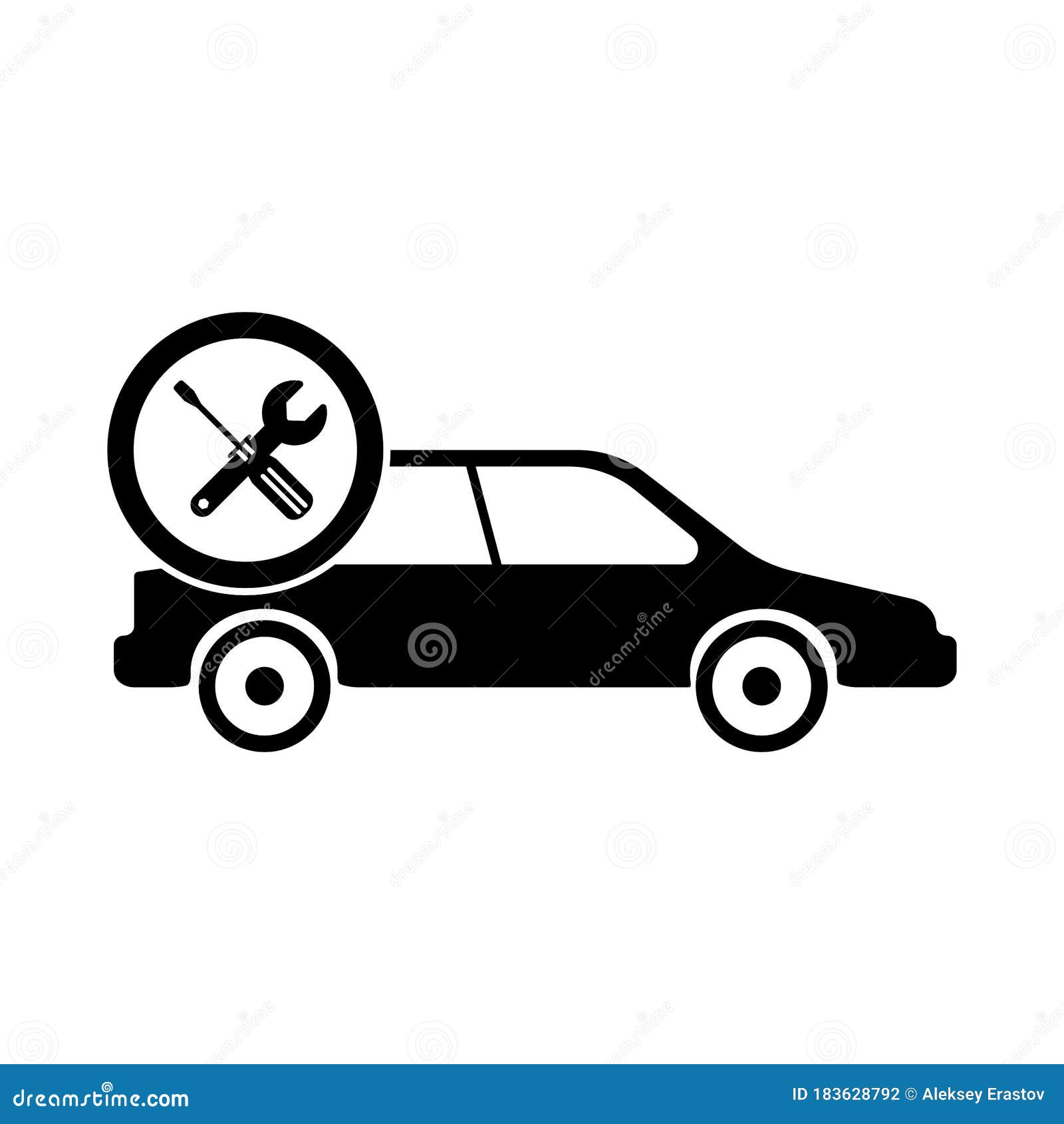 Icon of the Auto Workshop. Logo, Symbol. Vector Illustration. Stock ...